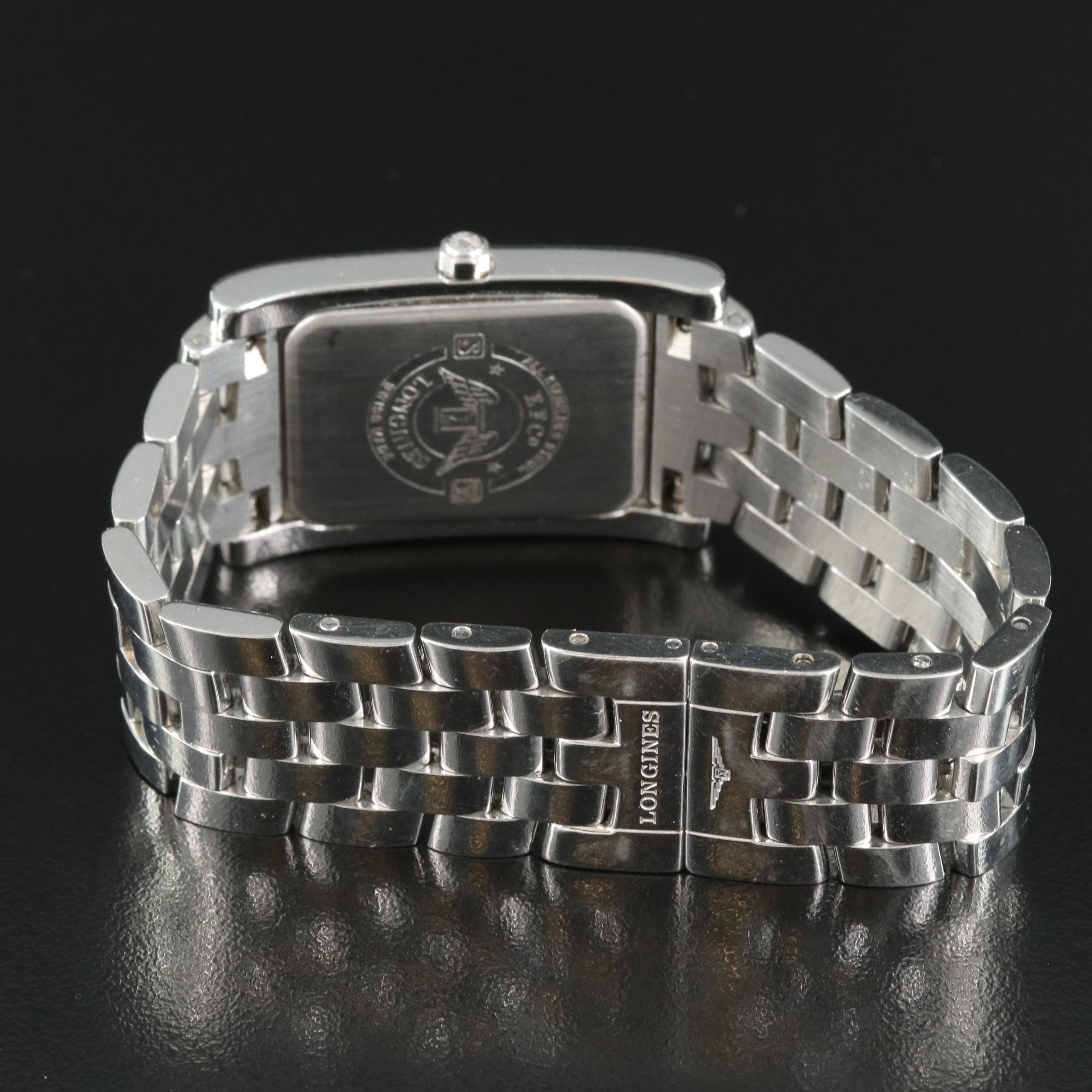 **Longines Tank-Style Stainless Steel Quartz Wristwatch | EBTH