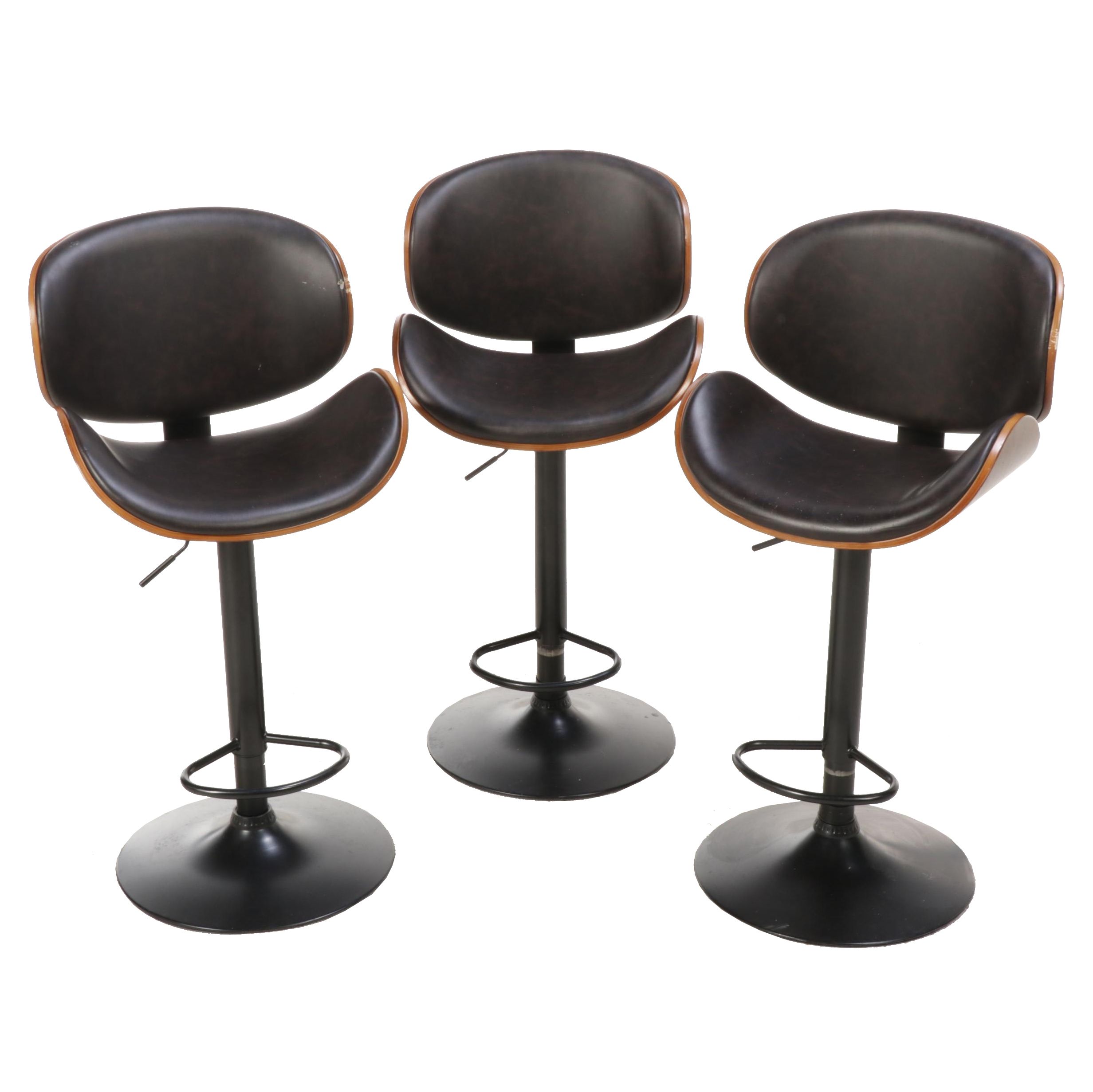 Signature Designs For Ashley, Eames Style Laminated Walnut Barstools ...