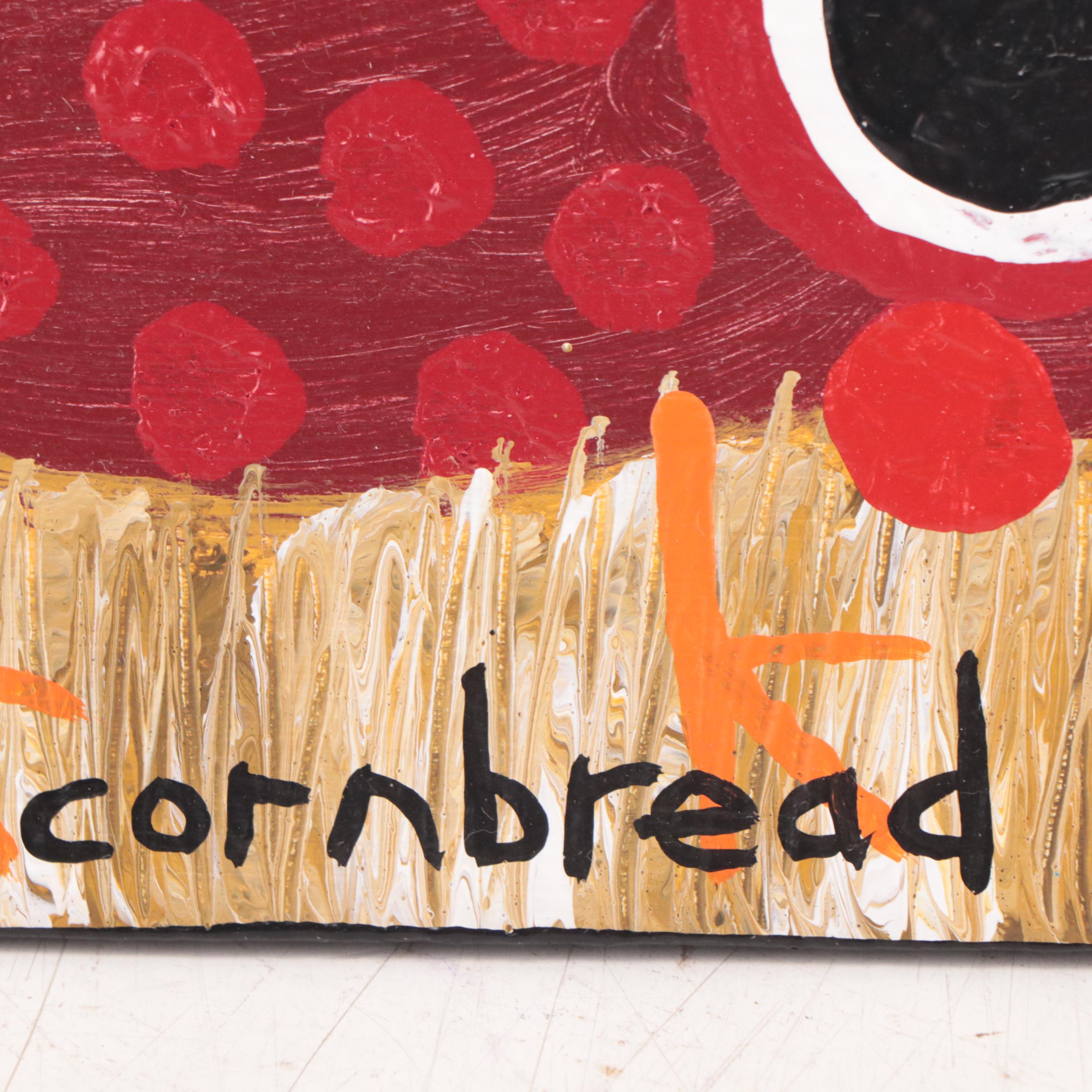 John “Cornbread” Anderson Outsider Art Acrylic Painting "Chick," 21st ...
