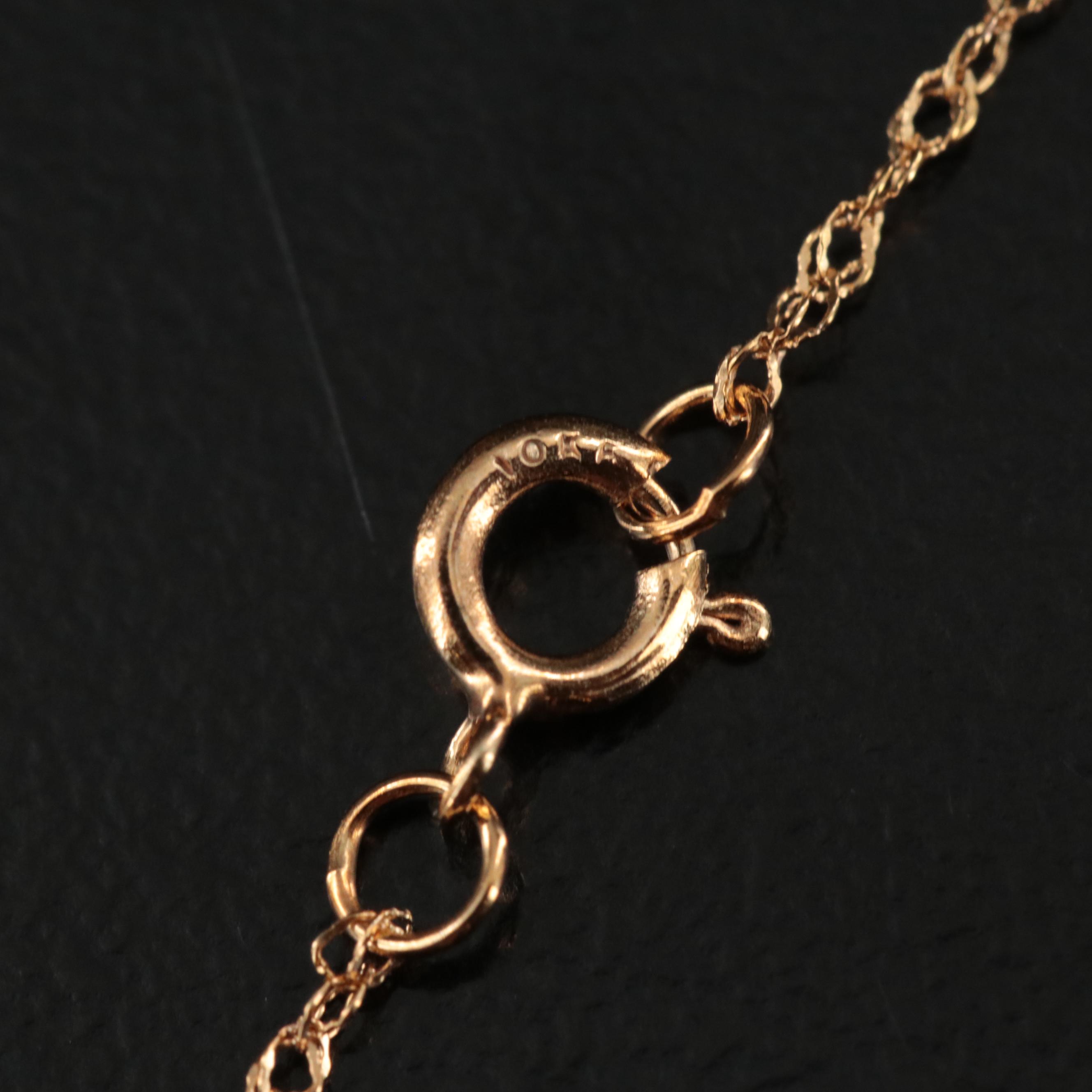 14K Mustard Seed Amulet on 10K Chain Necklace | EBTH