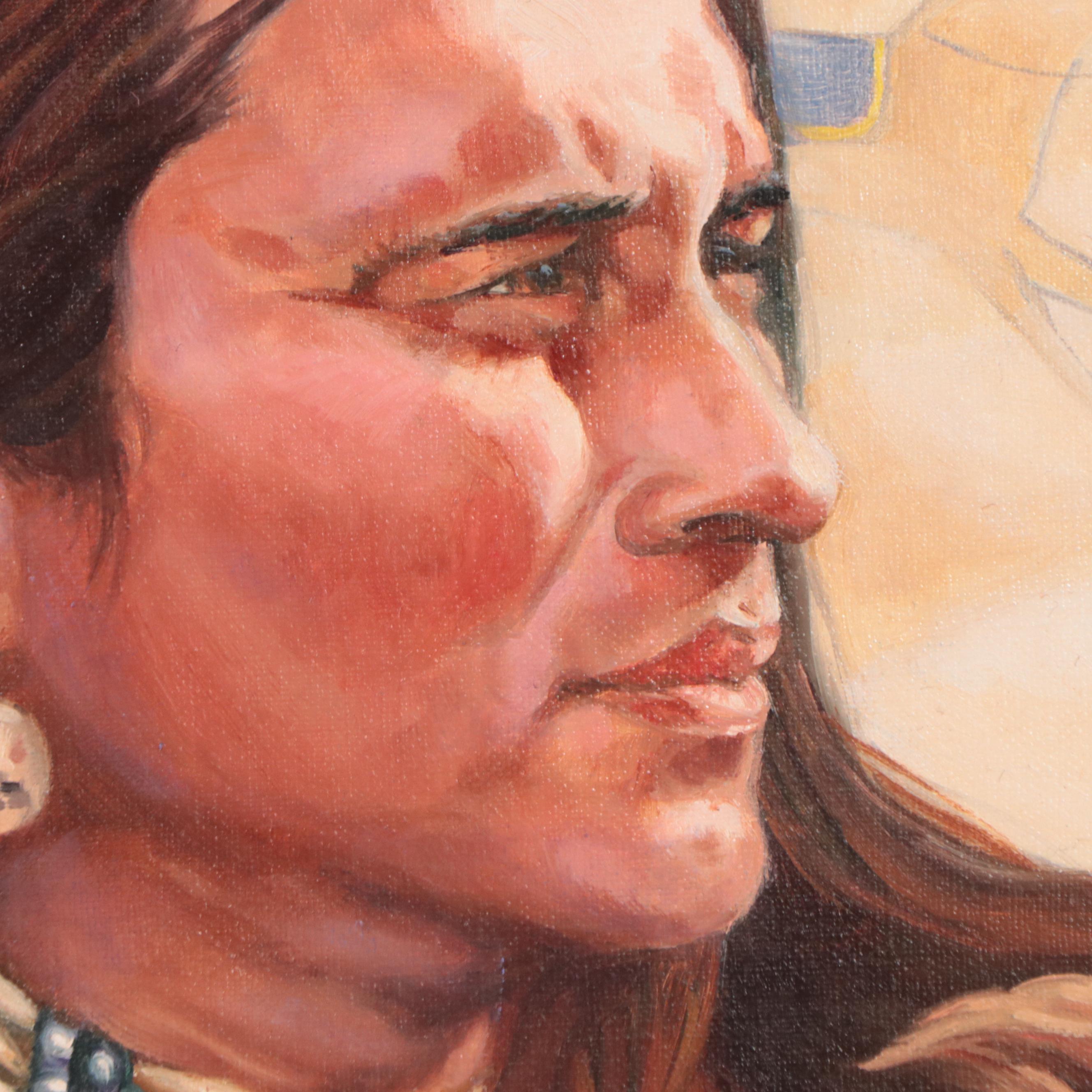 Les LeFevre Native American Portrait Oil Painting | EBTH