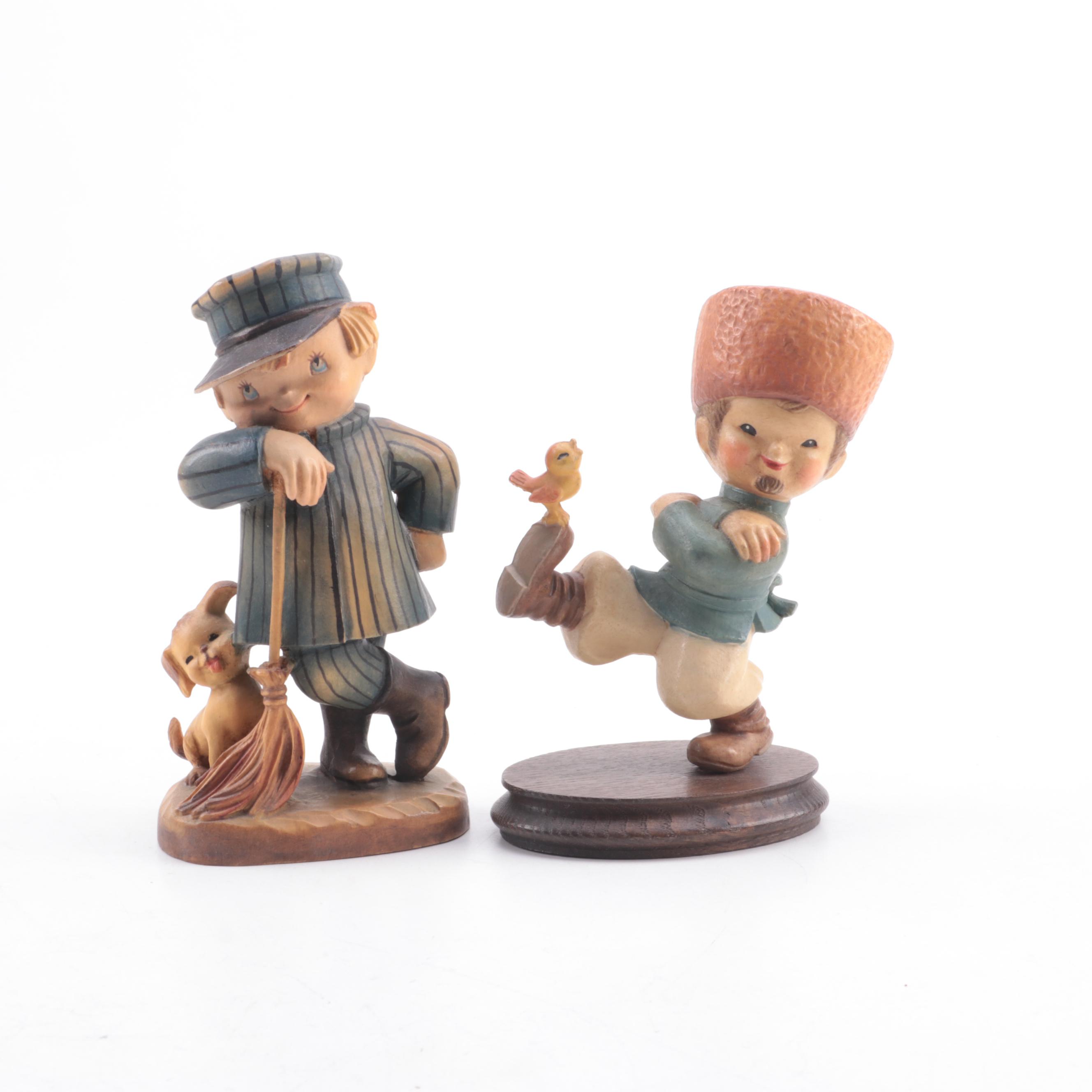 ANRI Carved Wooden and Painted Figures of Children | EBTH