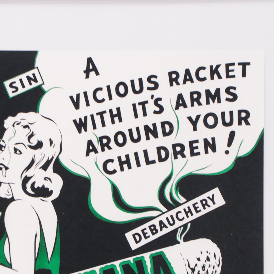 Offset Lithograph Marijuana Propaganda Poster, 21st Century | EBTH Offset Lithograph Marijuana Propaganda Poster, 21st Century | EBTH