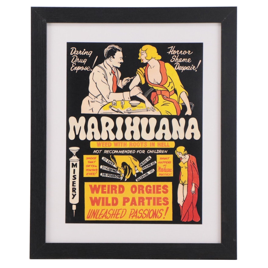 Offset Lithograph Marijuana Propaganda Poster, 21st Century | EBTH Offset Lithograph Marijuana Propaganda Poster, 21st Century | EBTH