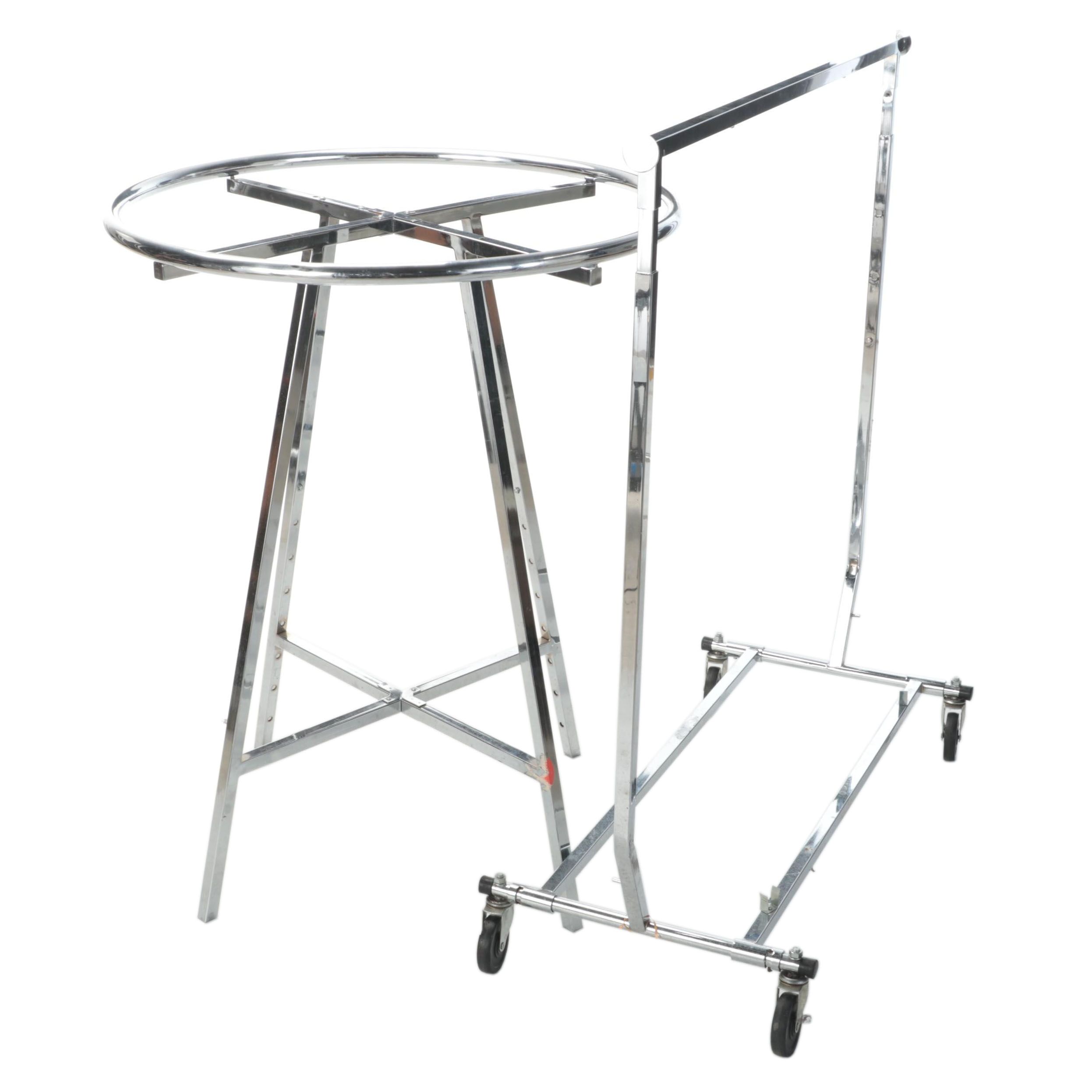 Chrome Finish Tubular Metal Clothing Rack | EBTH