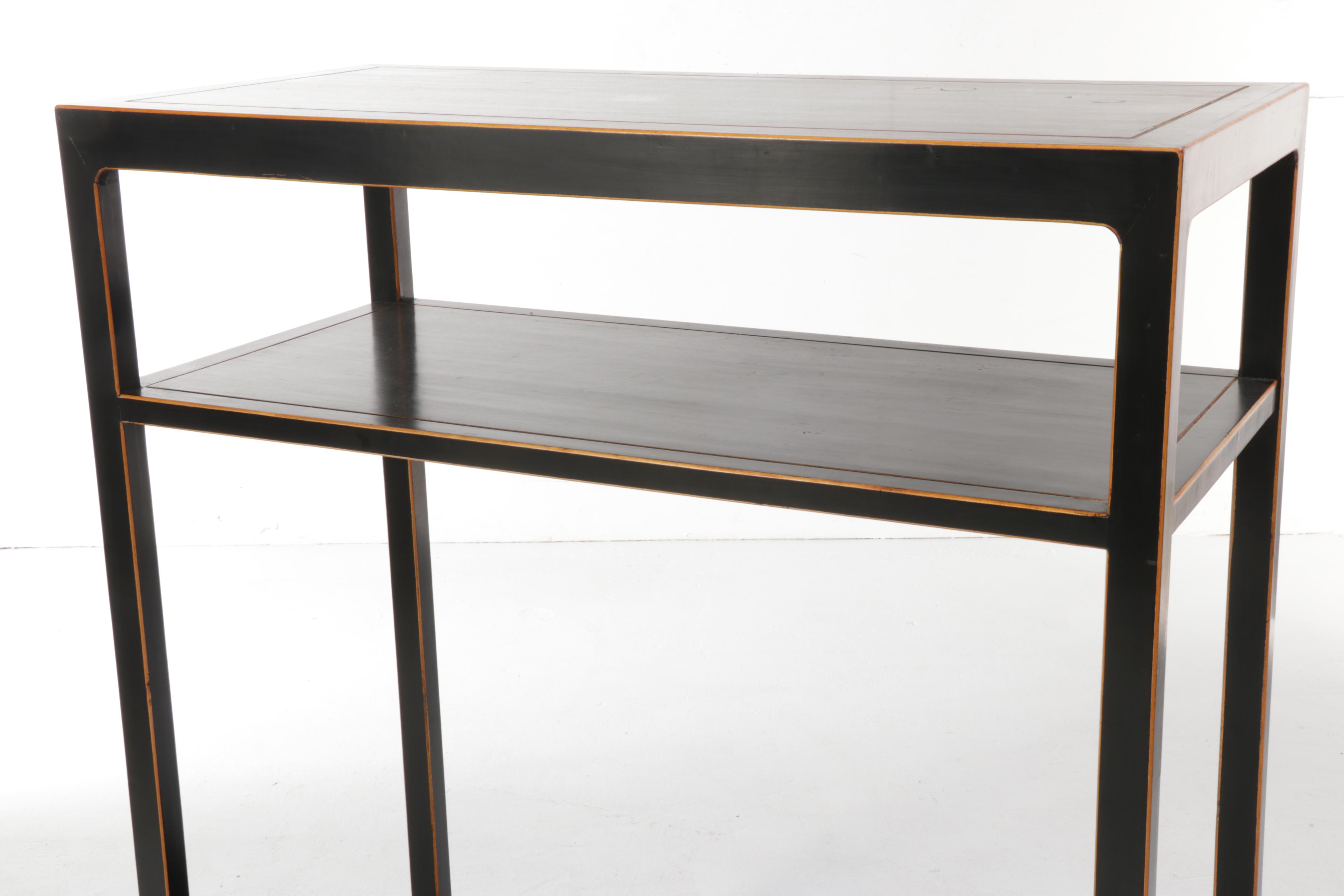 Ebonized Finish Chinese Style Entertainment Stand | EBTH