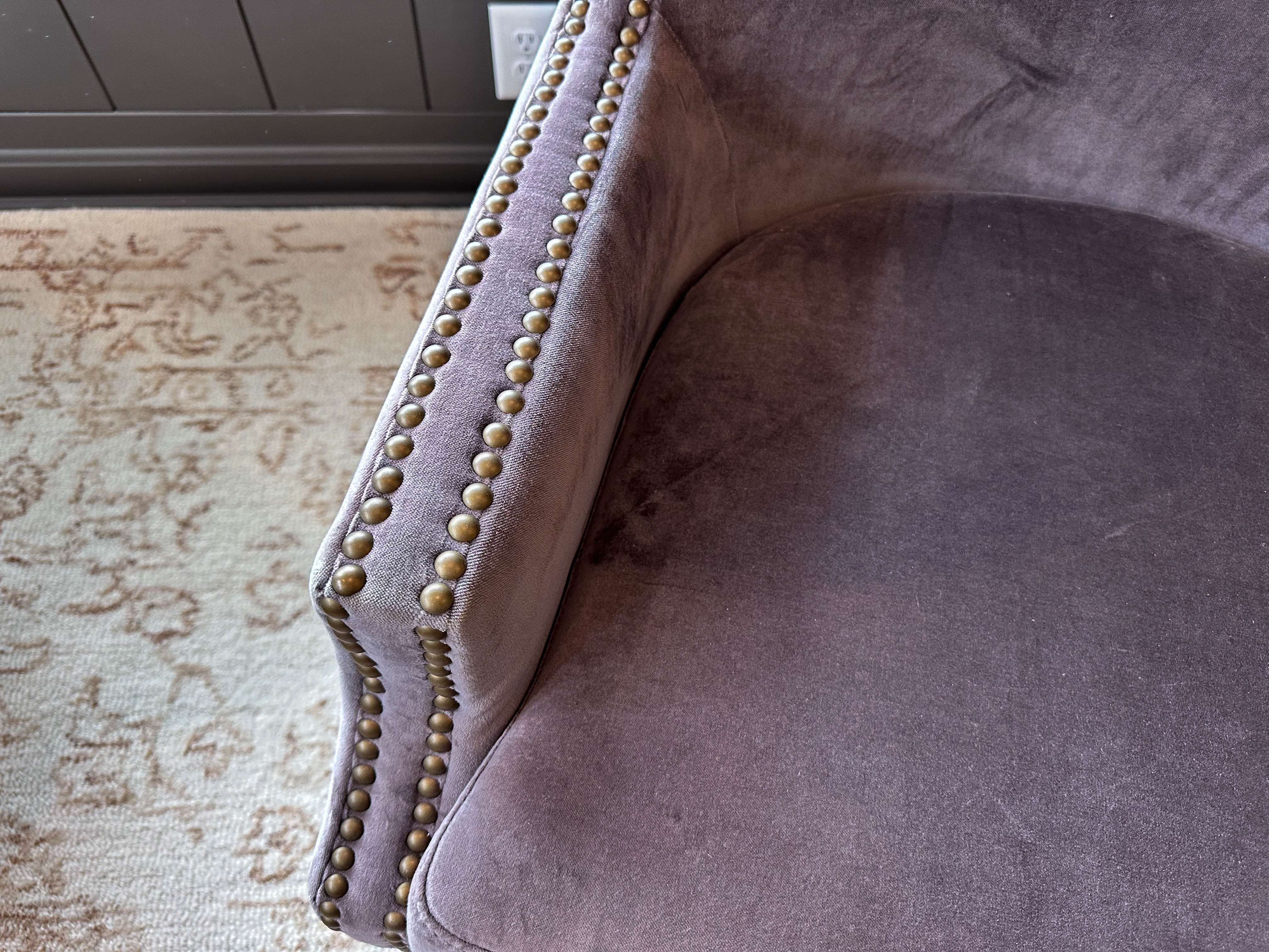 Four Hands Button-Tufted and Brass-Tacked High-Back Armchair | EBTH