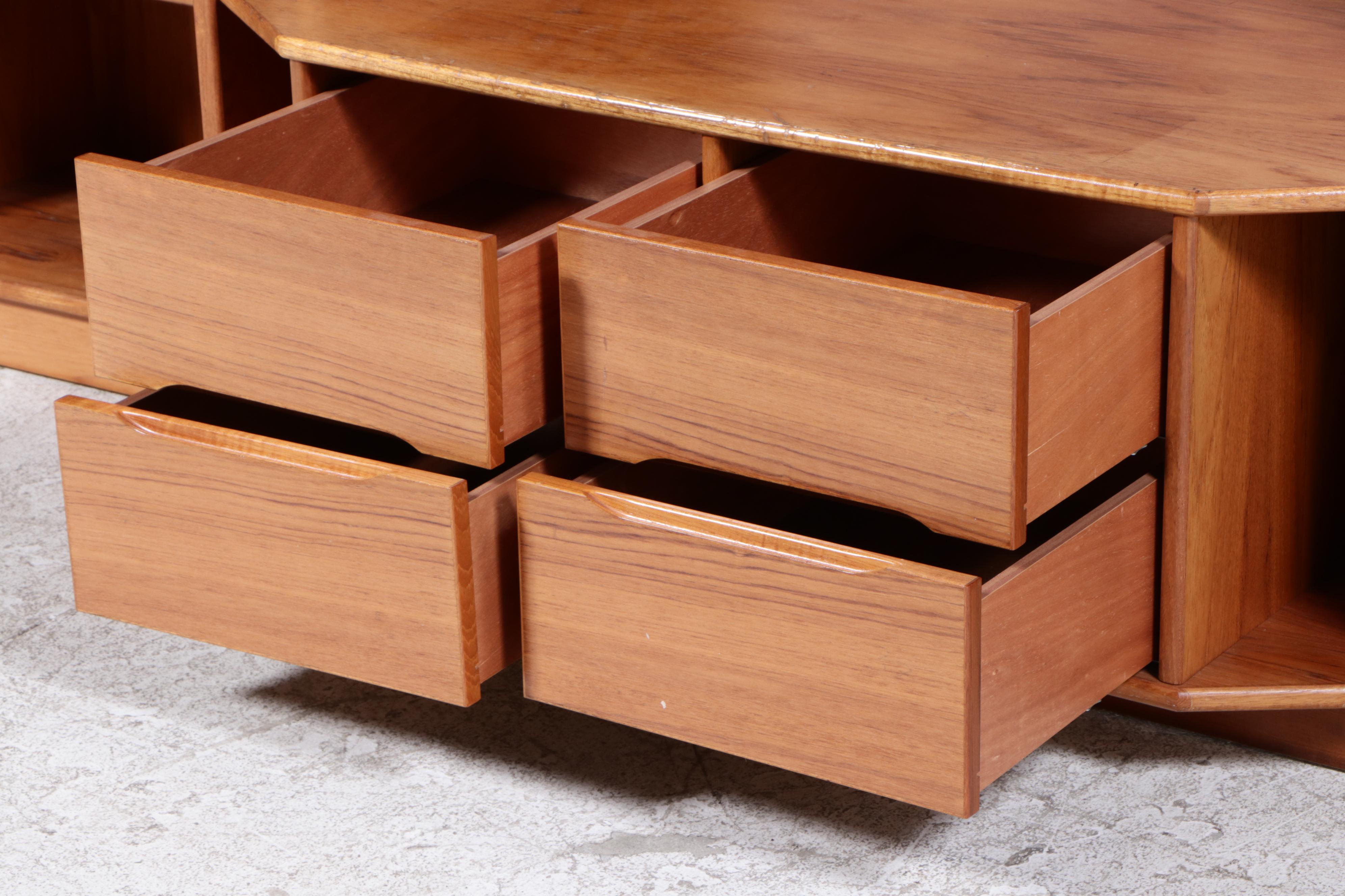Danish Modern Teak Modular Media Cabinet with Corner Units | EBTH