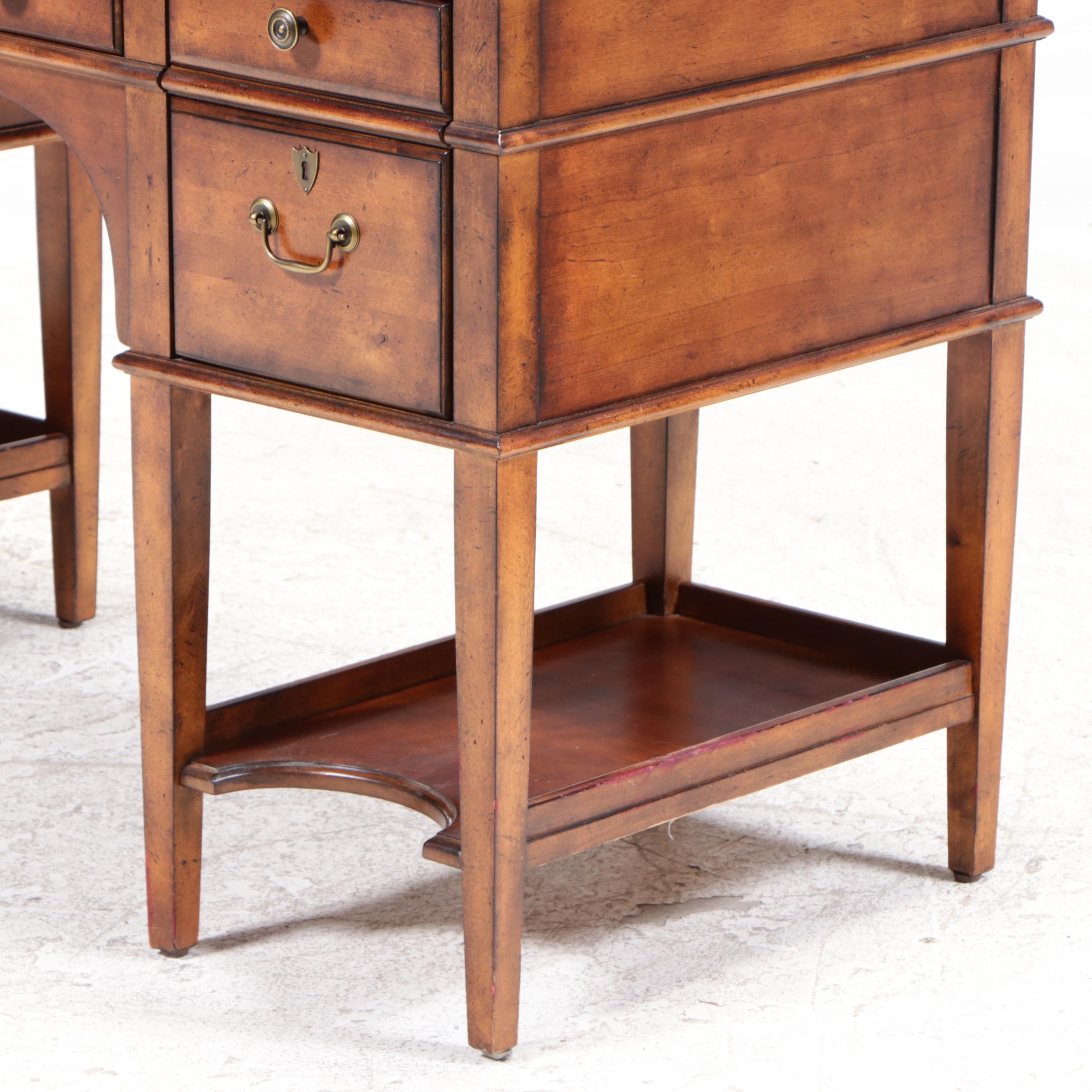 Hekman Louis Philippe Style Cherrywood and Mahogany Kneehole Desk ...