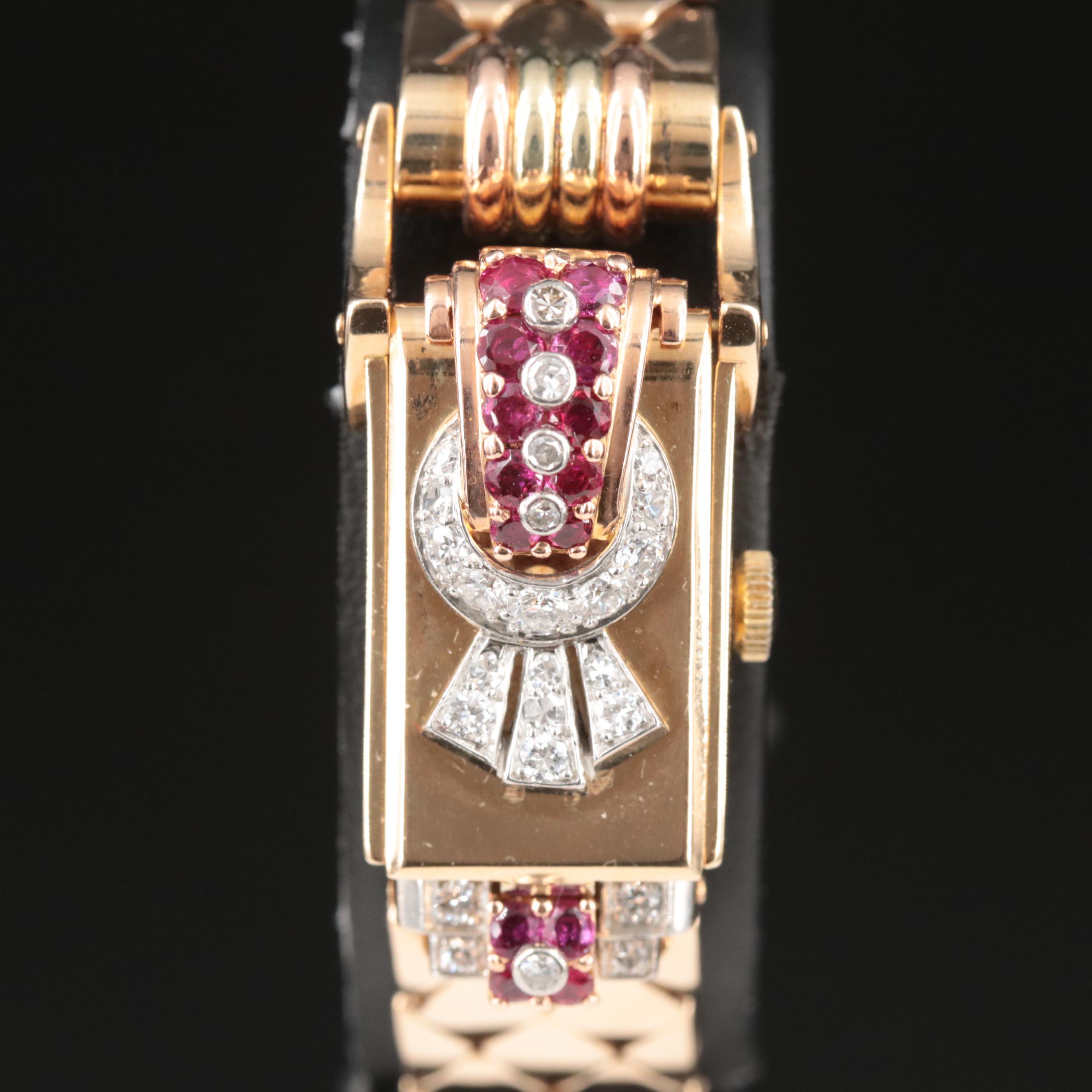14K, Diamond and Ruby Hardy & Hays Concealed Dial Watch | EBTH