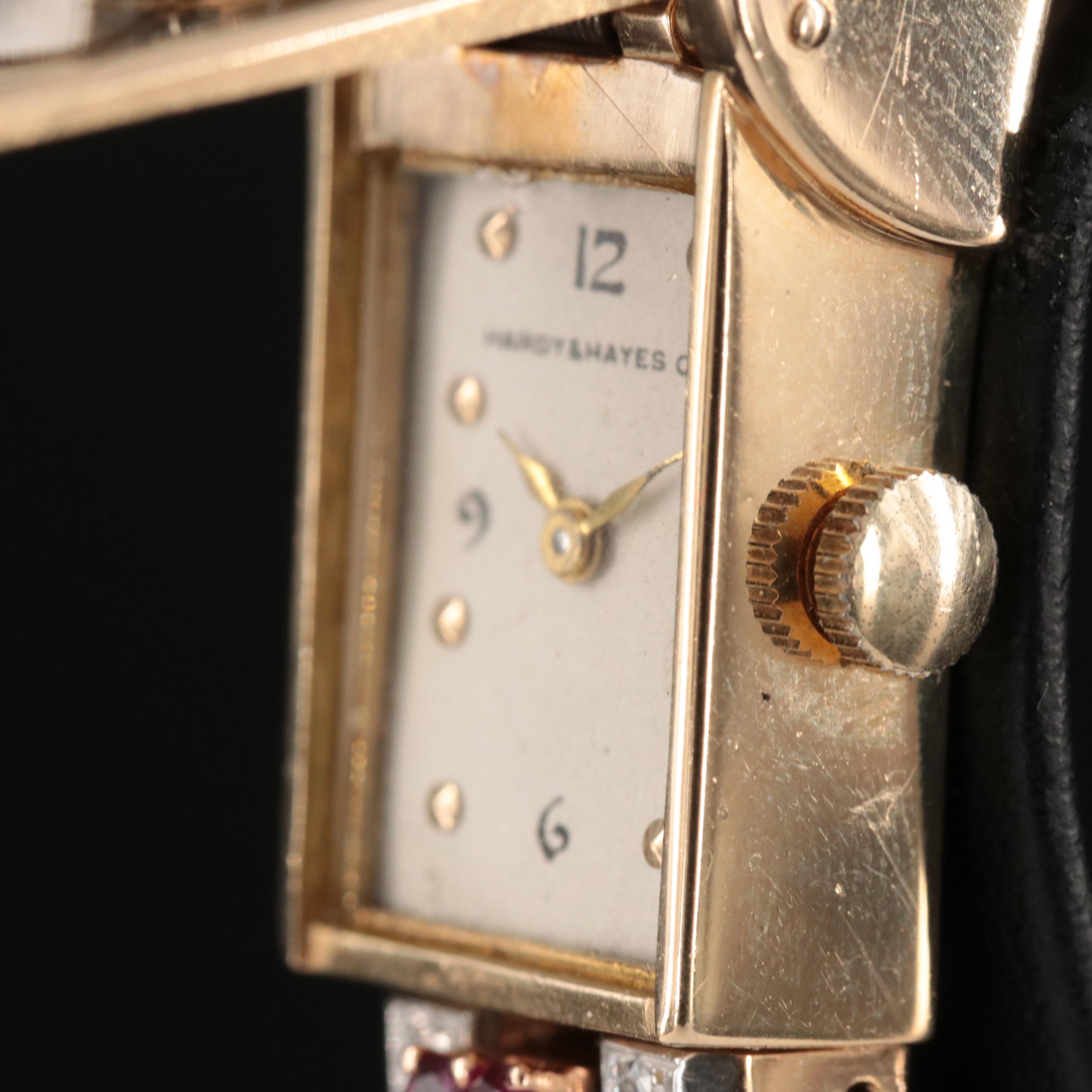 14K, Diamond and Ruby Hardy & Hays Concealed Dial Watch | EBTH