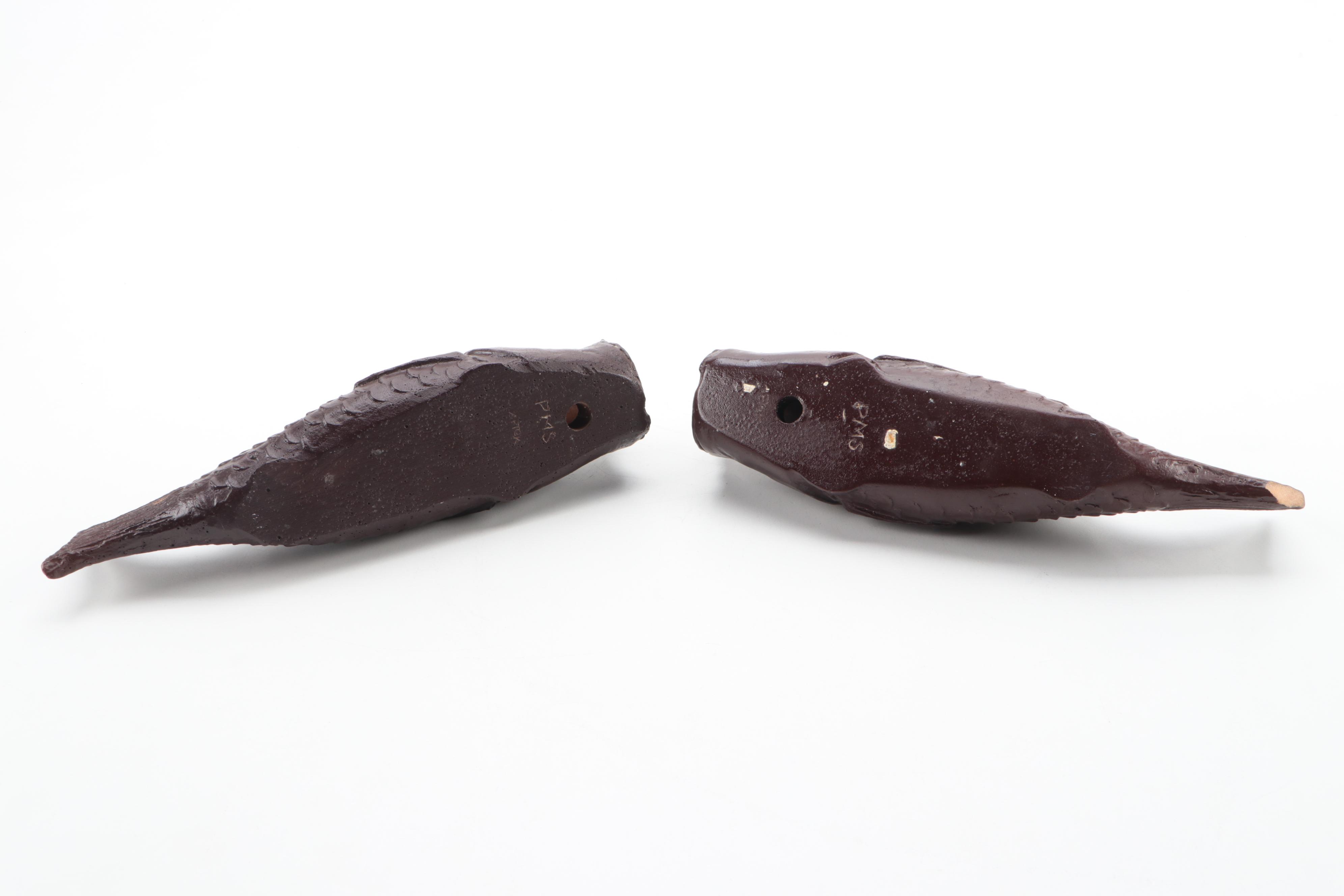 Pair of Textured Ceramic Figural Fish Wall Pockets | EBTH