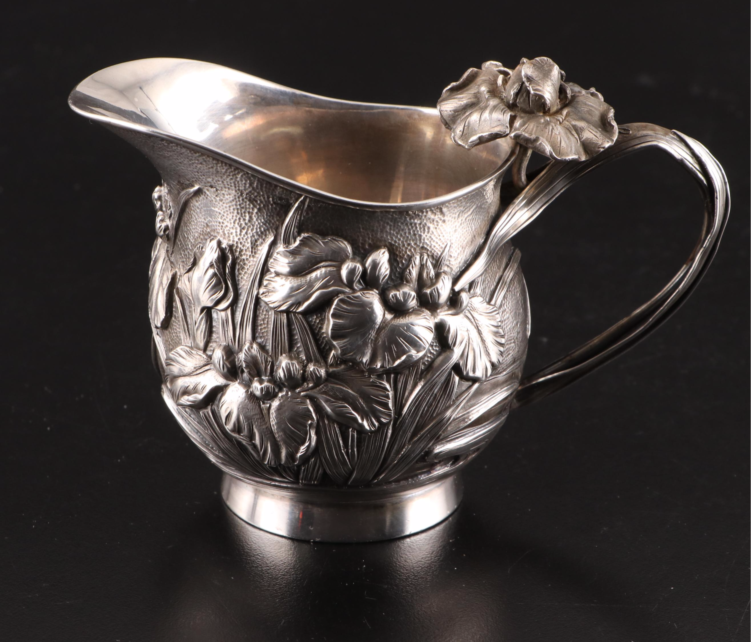 Japanese Meiji Period Sanju Saku Fine Silver Repoussé Tea Set | EBTH