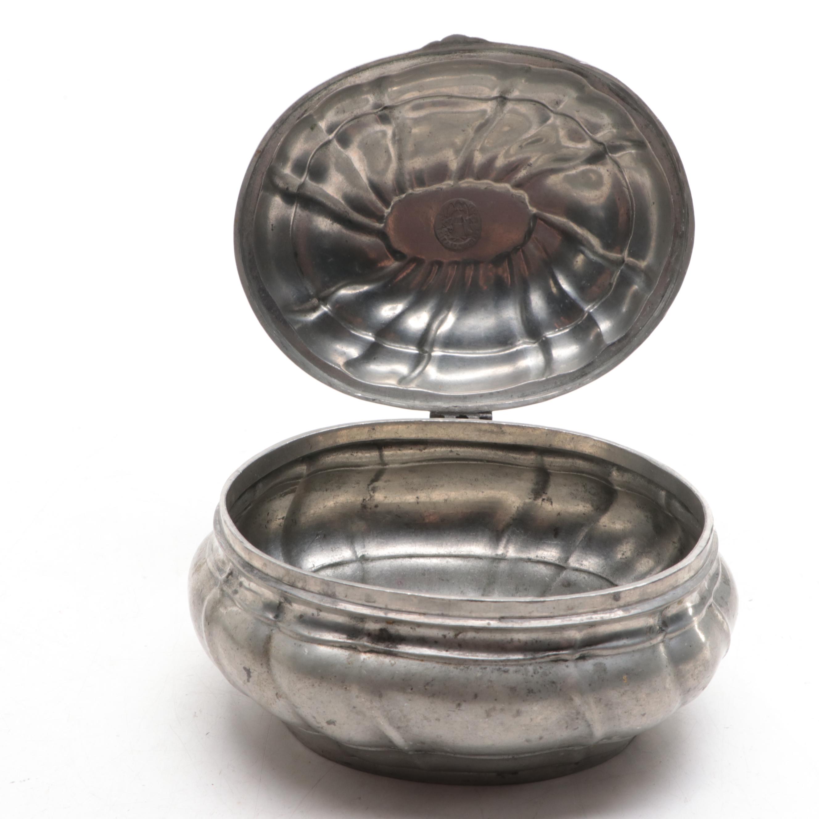 German Pewter Box with Family Tree Plate | EBTH