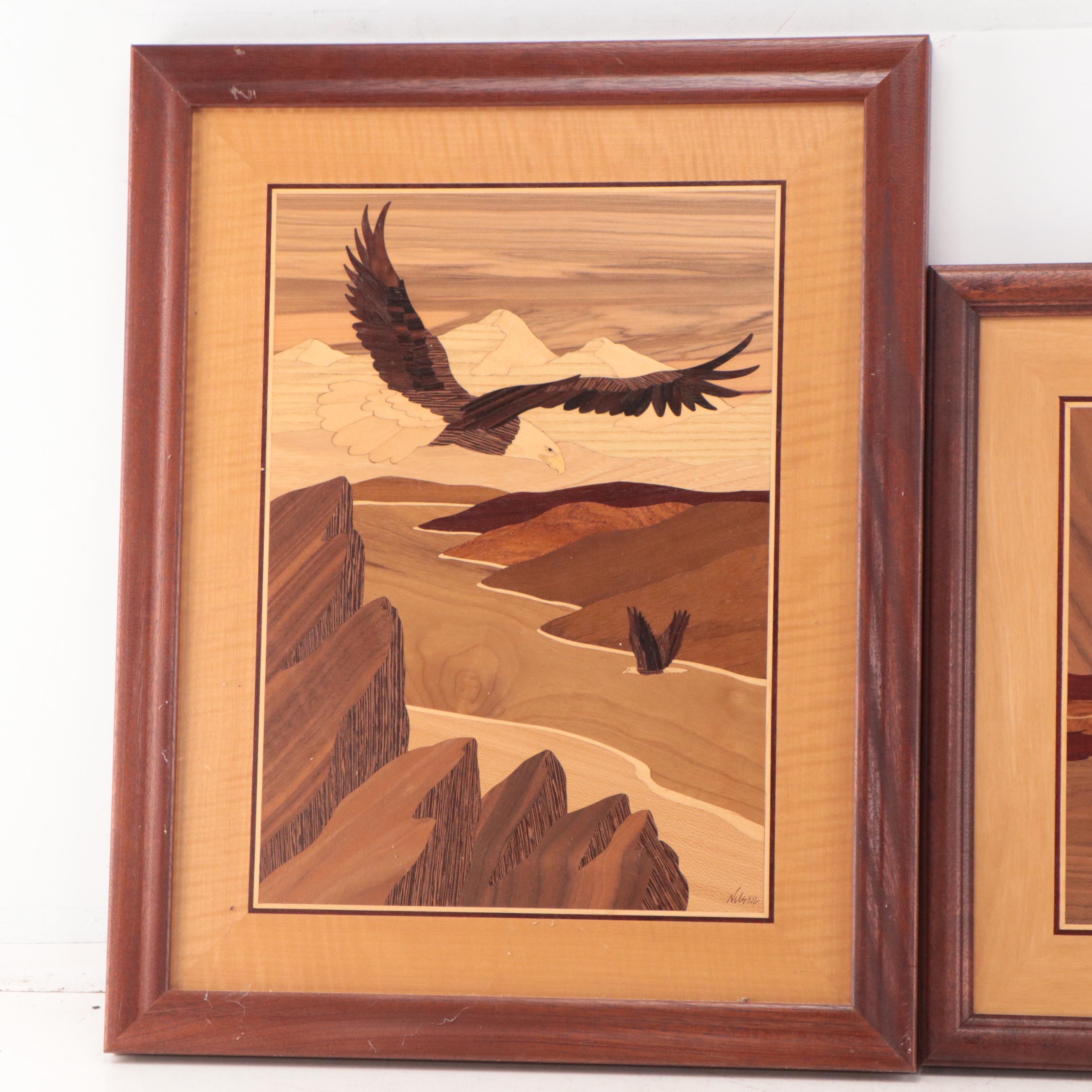 Nelson Wood Inlay Pictorial Wall Panels of Coastal Scenes | EBTH