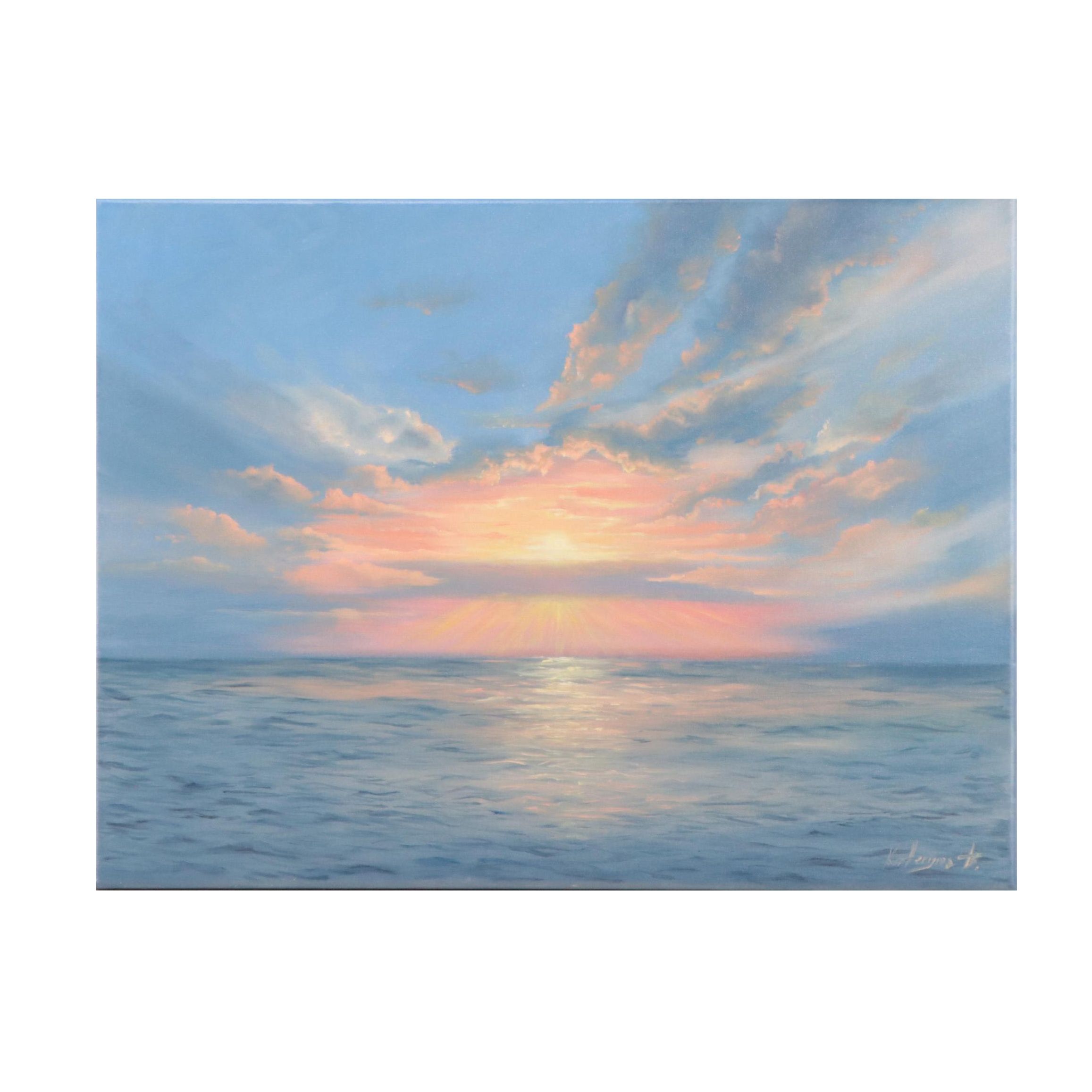 Kateryna Boykov Oil Painting "Jamaican Sunset," 2023 | EBTH