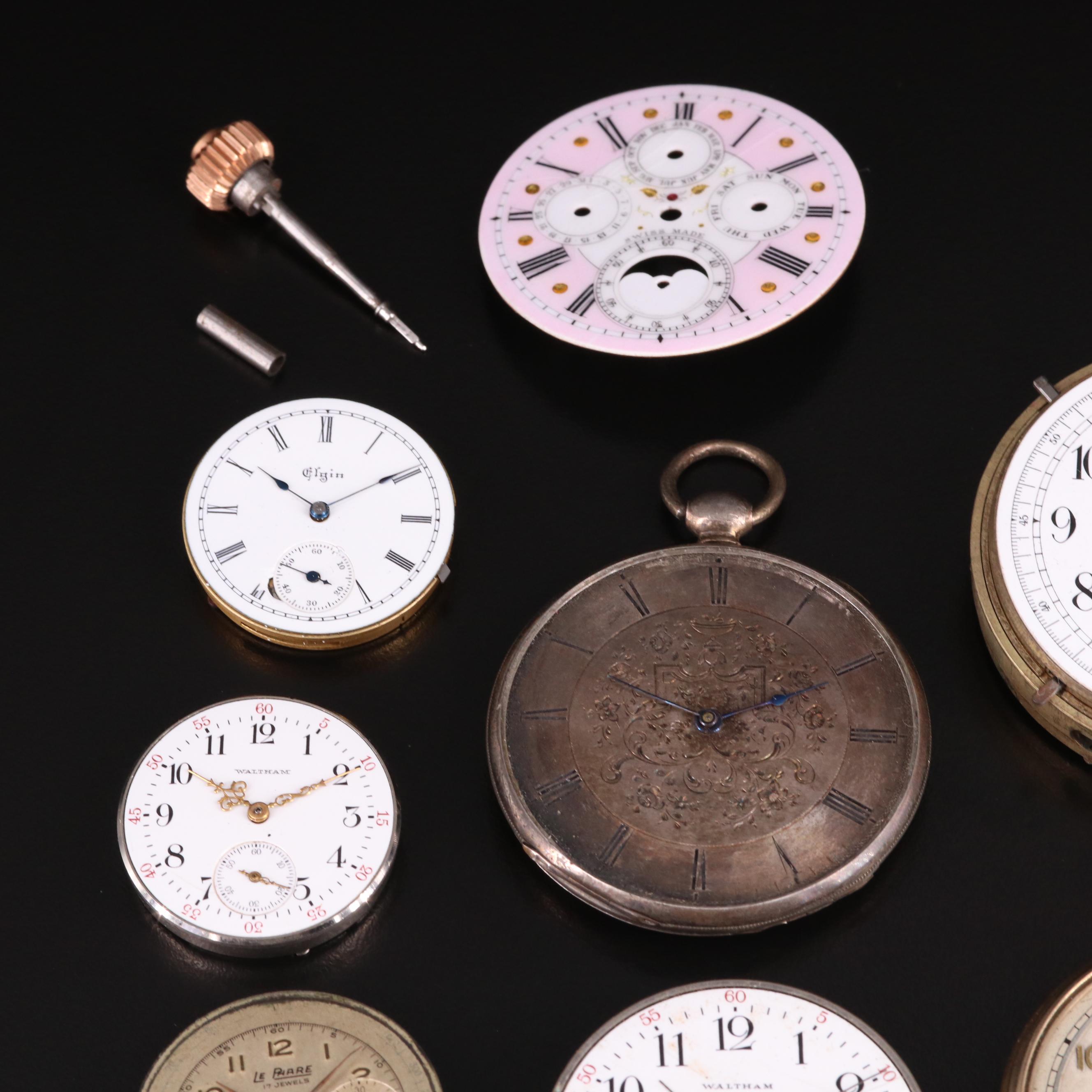 Collection of Pocket Watch Movements, Dials and Parts | EBTH