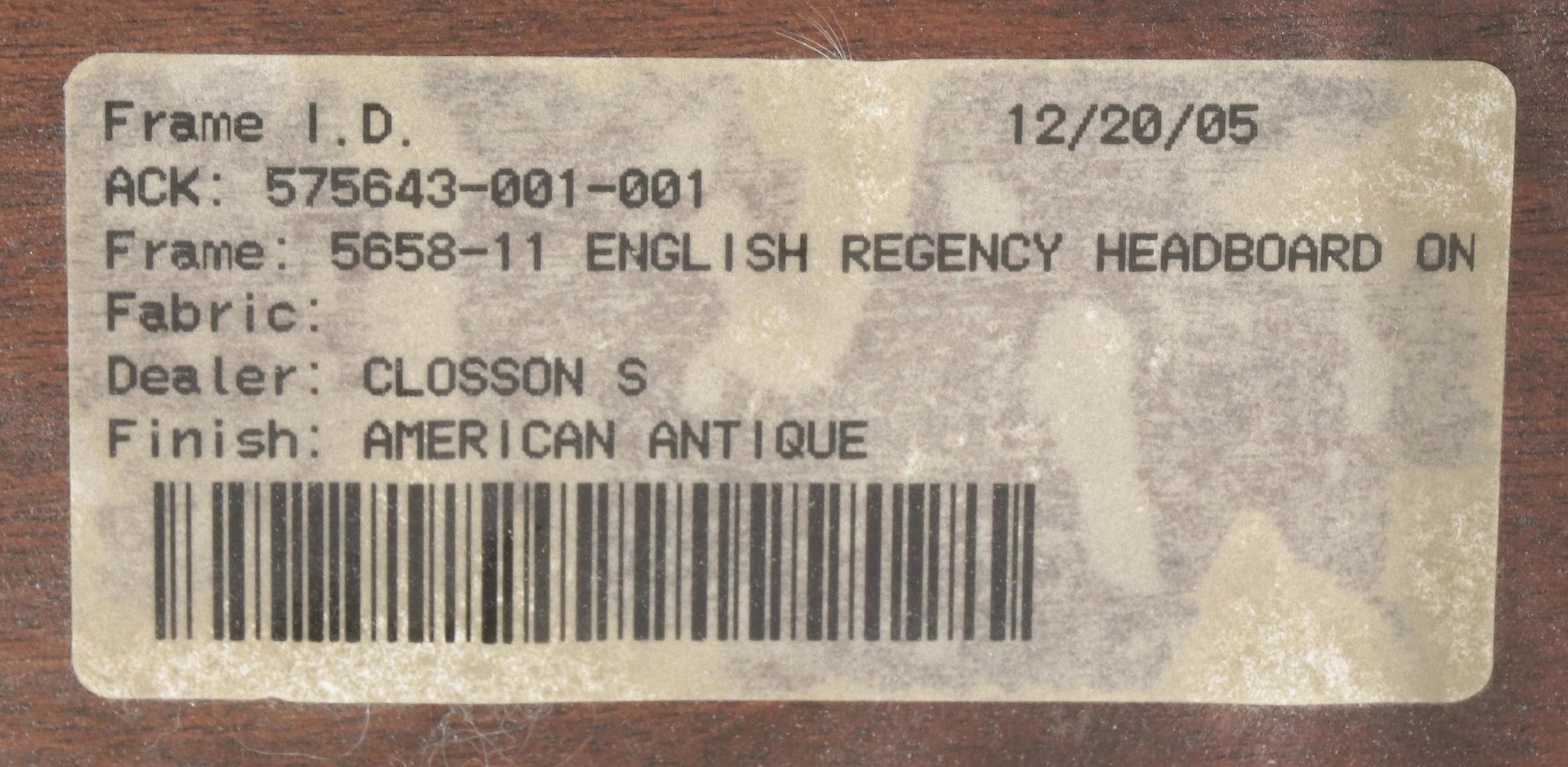 Closson's Regency Style Mahogany King Size Headboard | EBTH