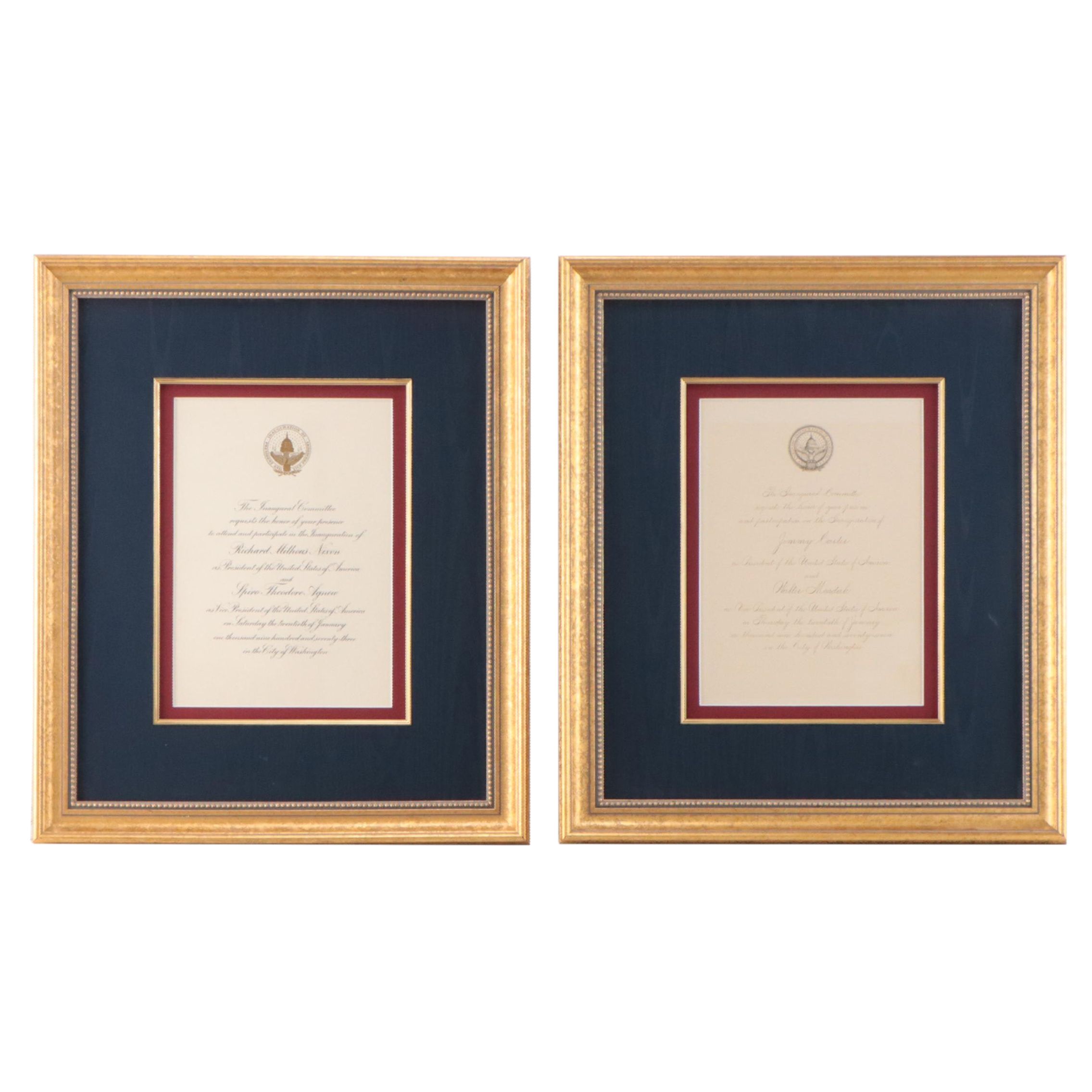 Presidential Inauguration Invitations for Richard Nixon and Jimmy ...