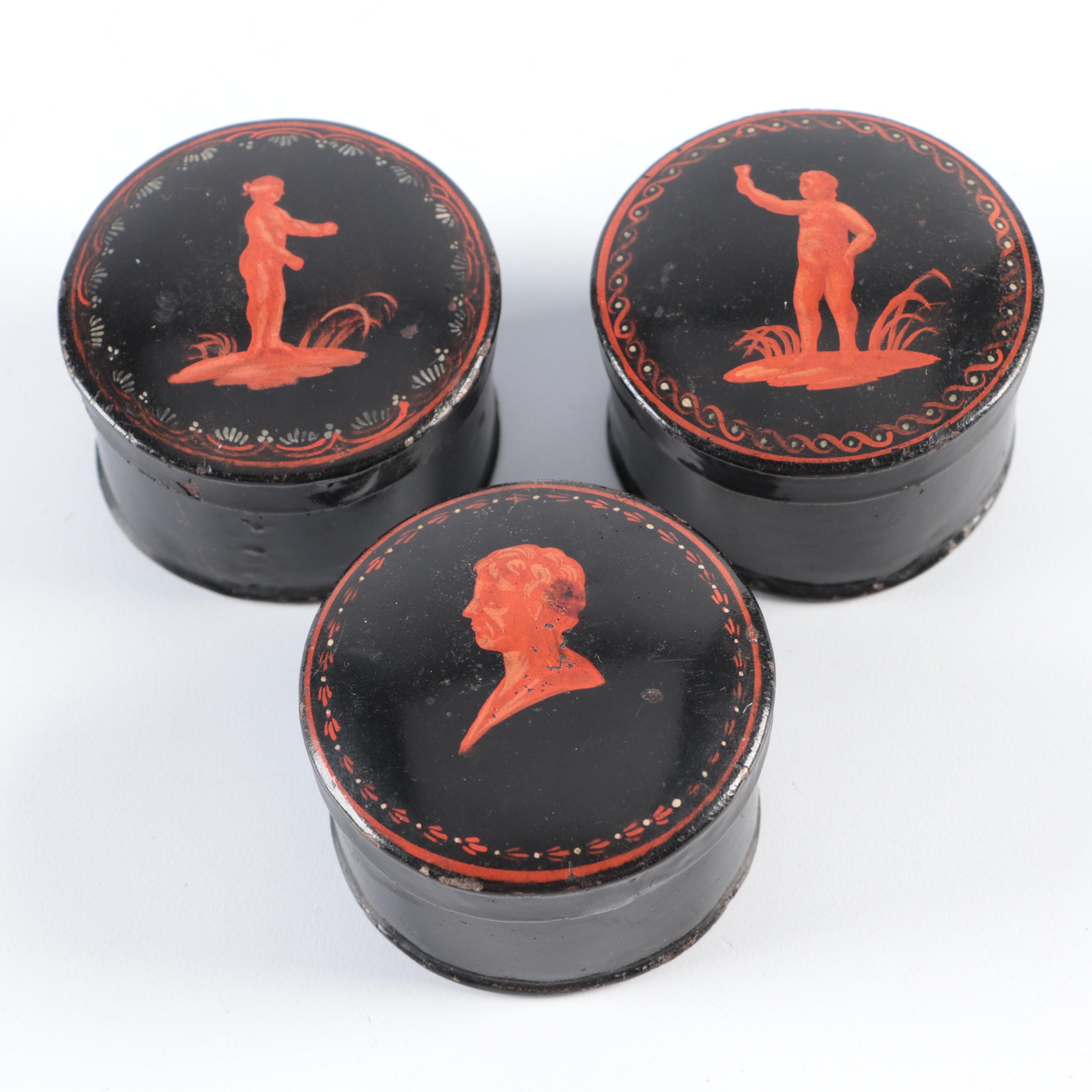 Greco-Roman Motif Tole-Painted Snuff Boxes | EBTH