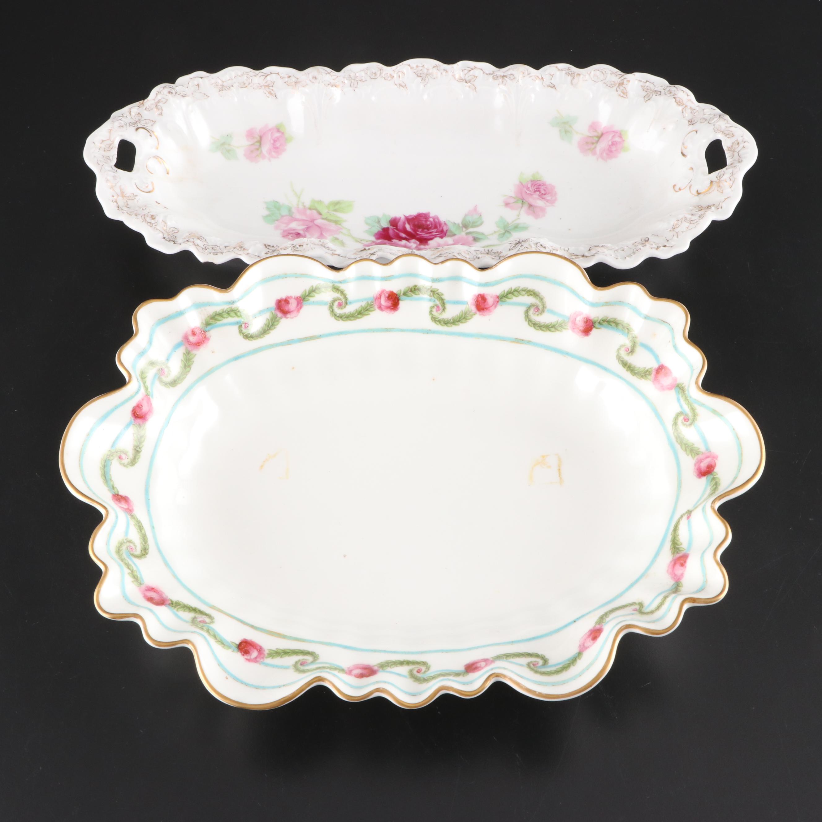 George Jones & Sons Crescent Pottery Bowl with Weimar Porcelain Tray | EBTH