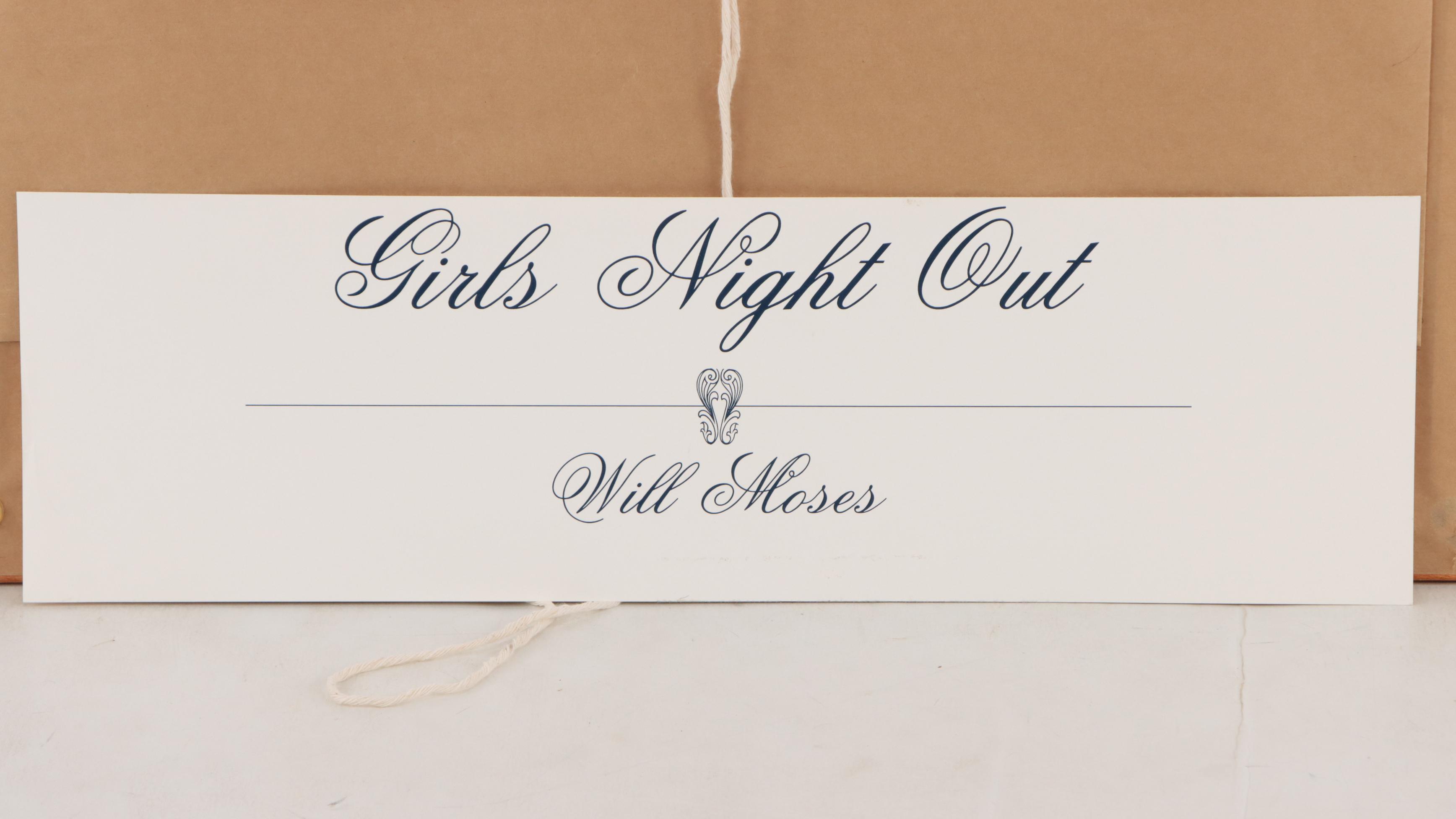 Will Moses Folk Art Halloween-Themed Offset Lithograph and Folding Wall ...