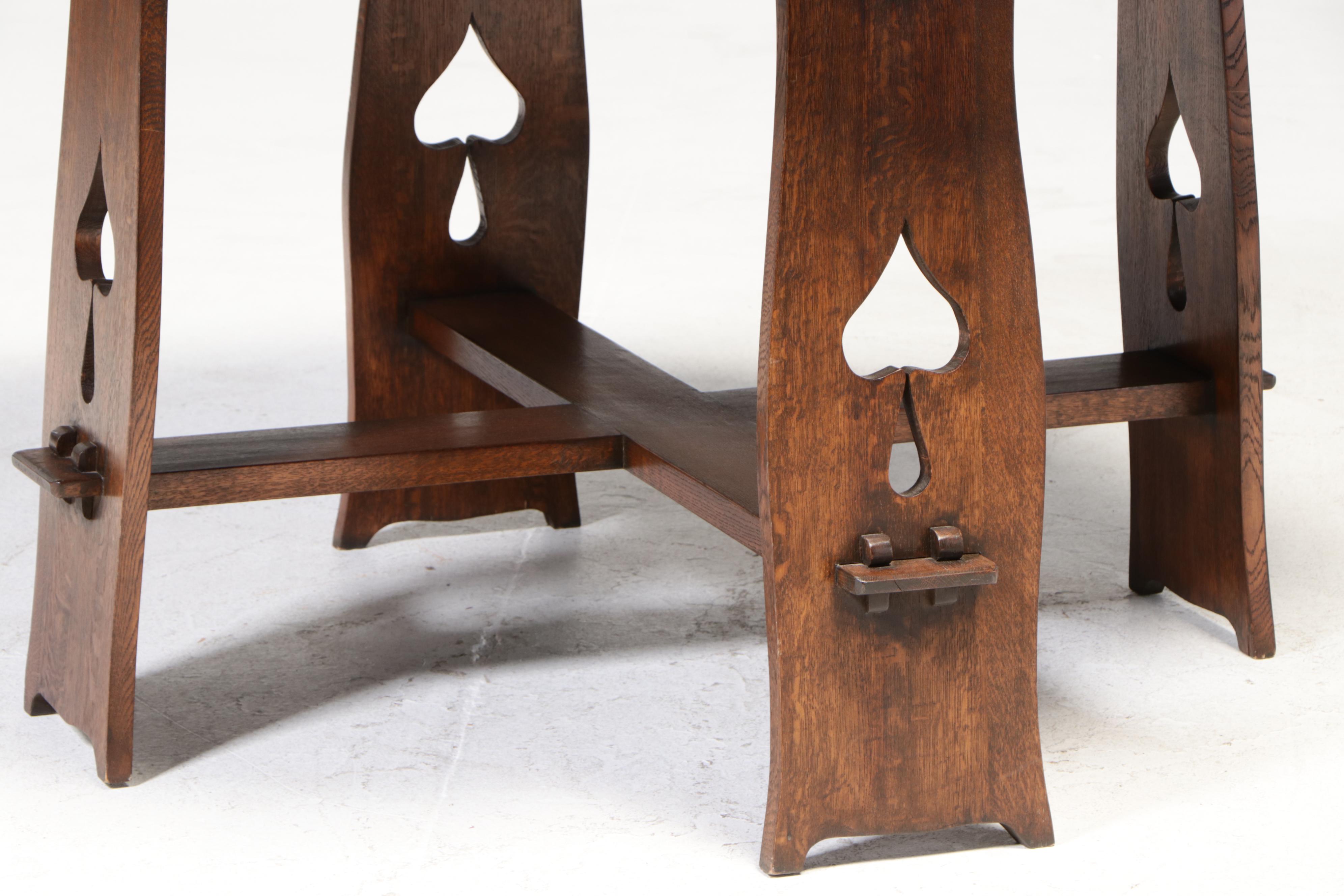 Arts and Crafts Style Oak Octagonal Library Table, Manner of Limbert's ...