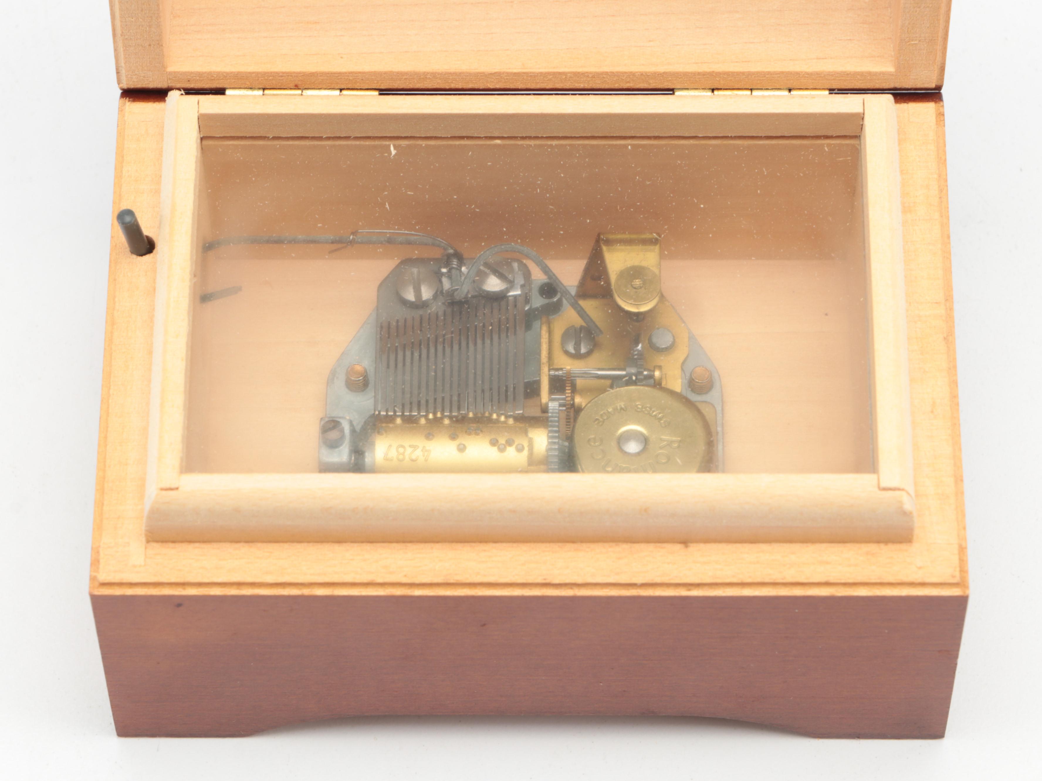 Reuge Hand-Painted, Floral Motif, and Lacquered Wood Music Boxes | EBTH