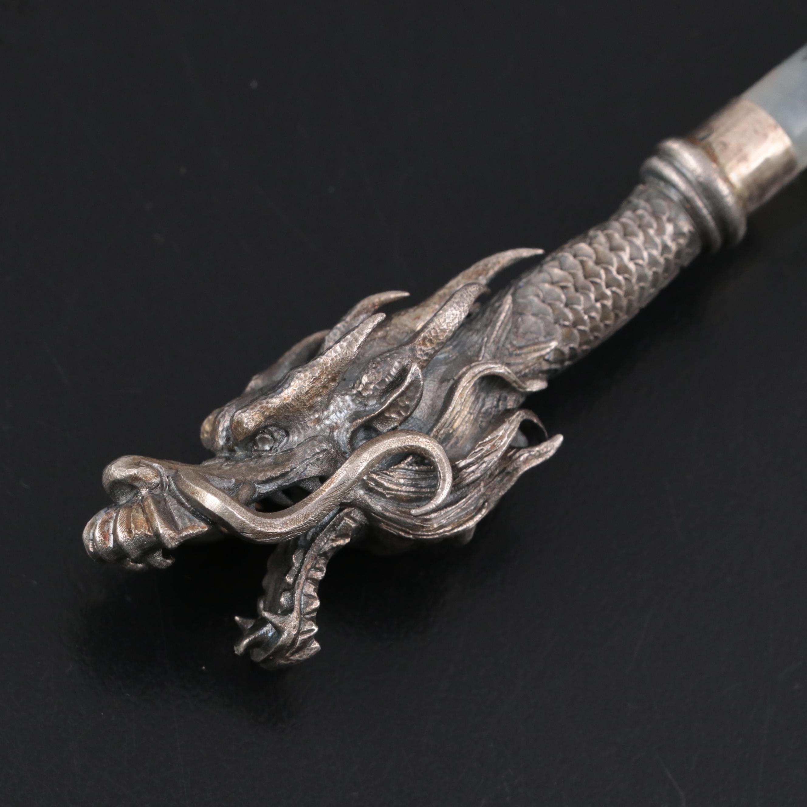 Japanese Sterling Silver Four-Claw Dragon Wand | EBTH