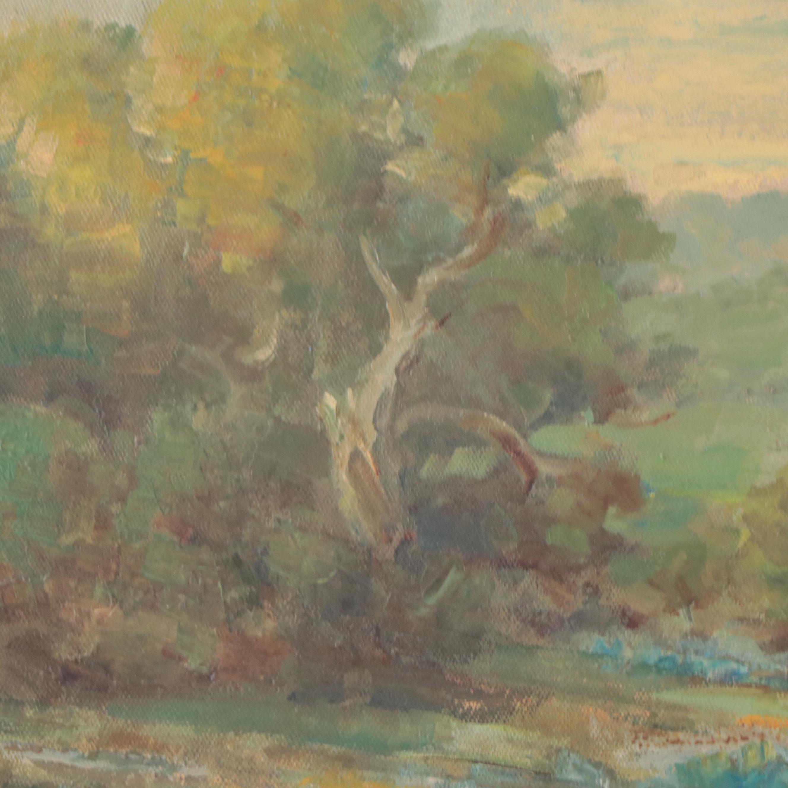 Charles Henry Harmon Oil Painting of Bucolic Landscape, 1914 | EBTH