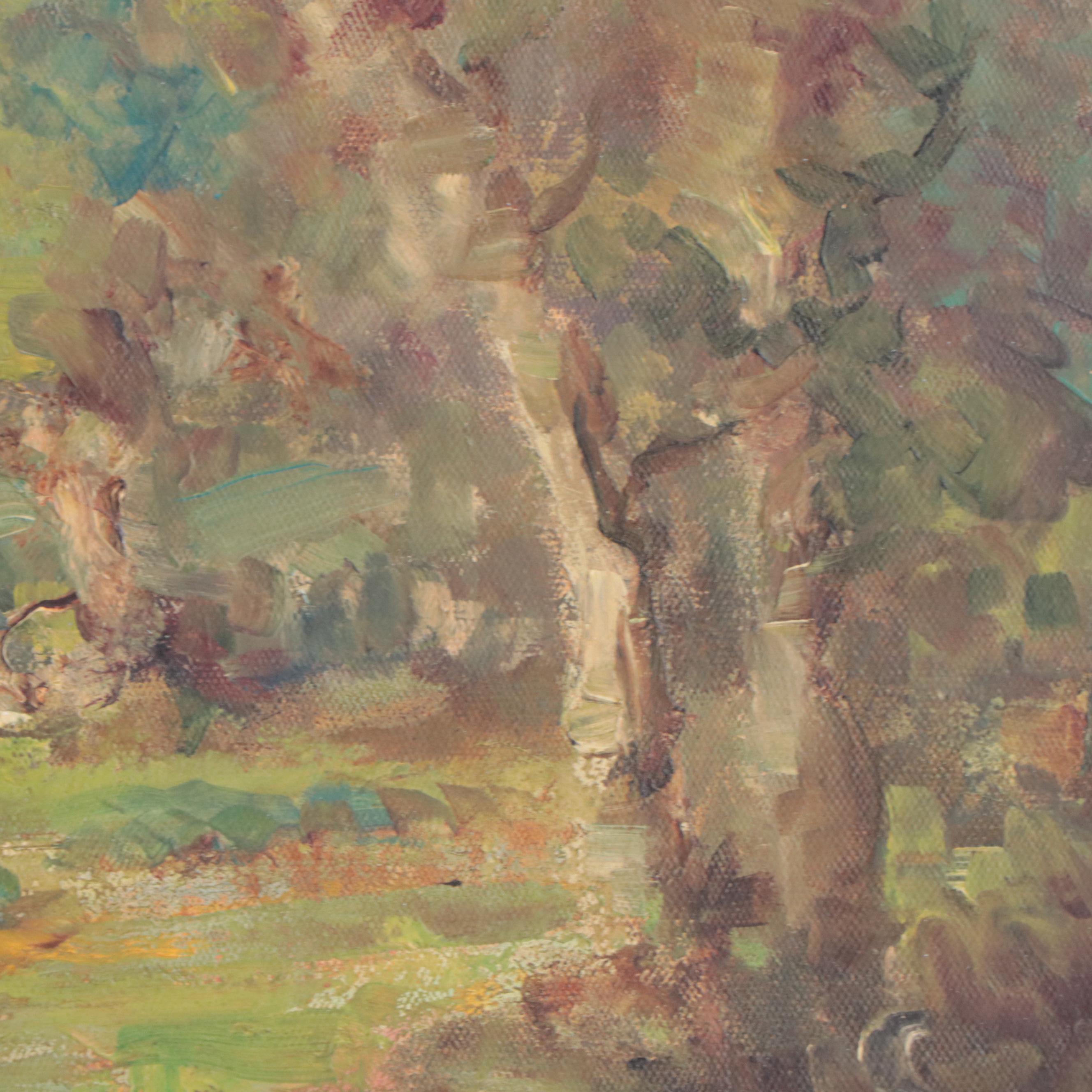 Charles Henry Harmon Oil Painting of Bucolic Landscape, 1914 | EBTH