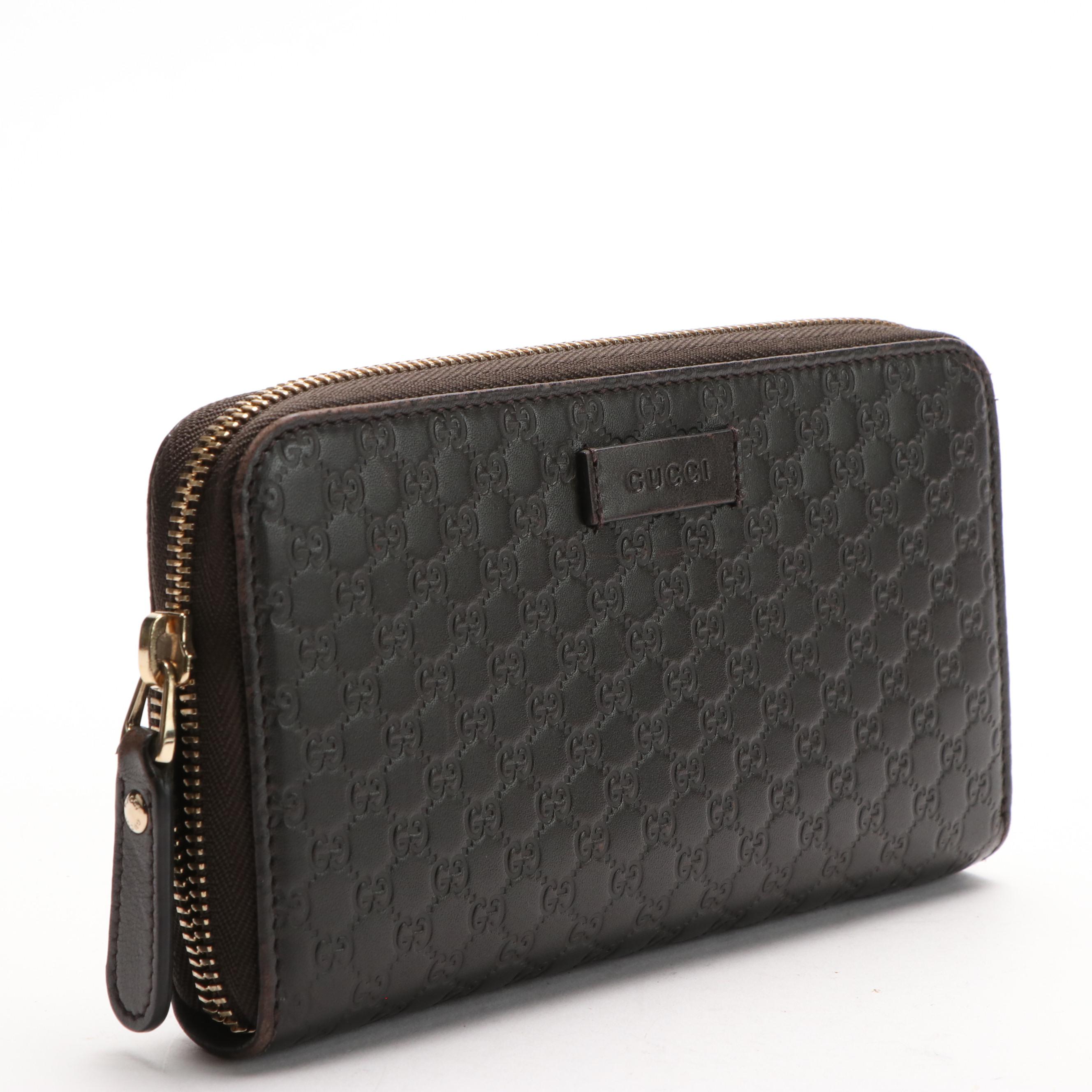 Gucci Zip Around Wallet in Micro Guccissima Leather | EBTH