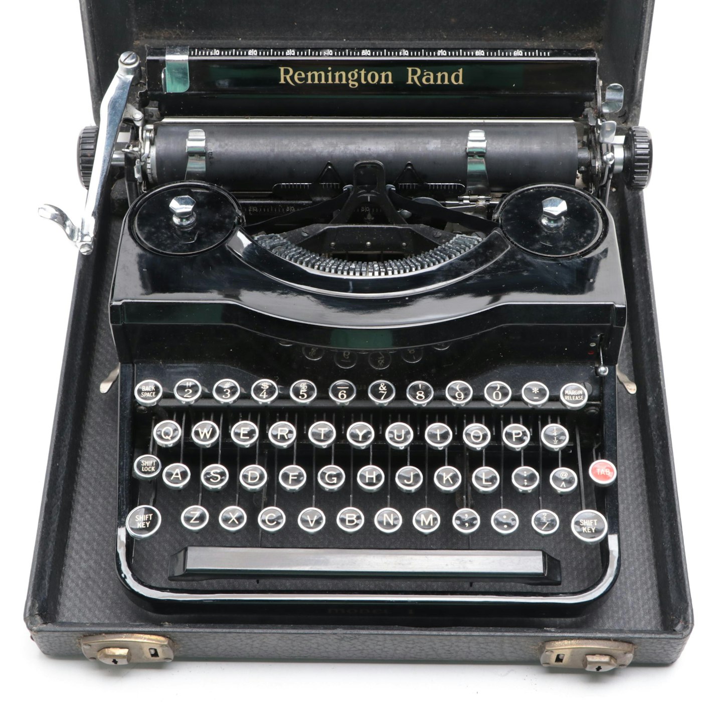 Remington Rand Model 1 Portable Typewriter and Case | Everything But ... Remington Rand Model 1 Portable Typewriter and Case | Everything But ...