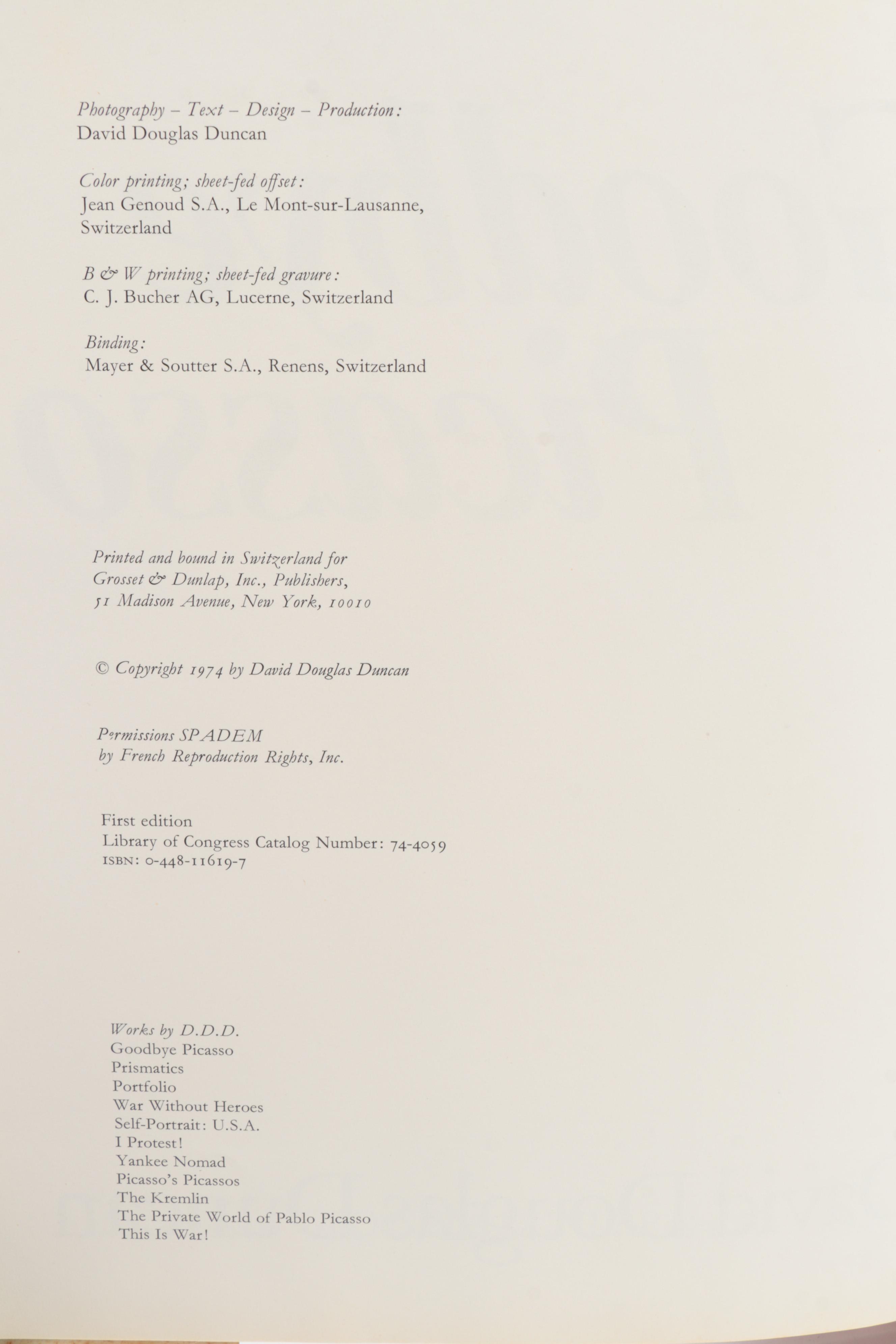 First Edition "Goodbye Picasso" by David Douglas Duncan, 1974 | EBTH