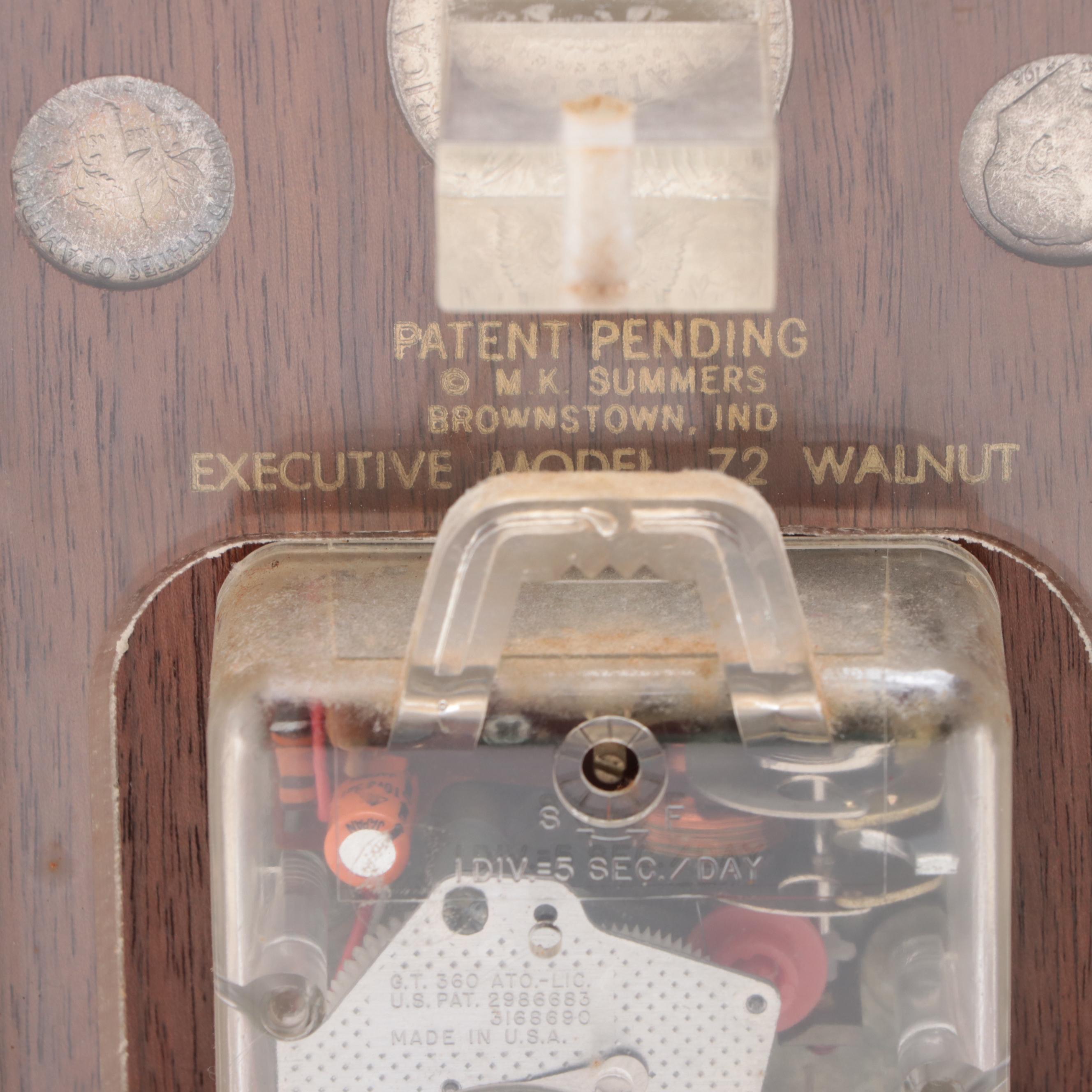 M.K. Summers Walnut Backed Last United States Silver Coinage Clock | EBTH