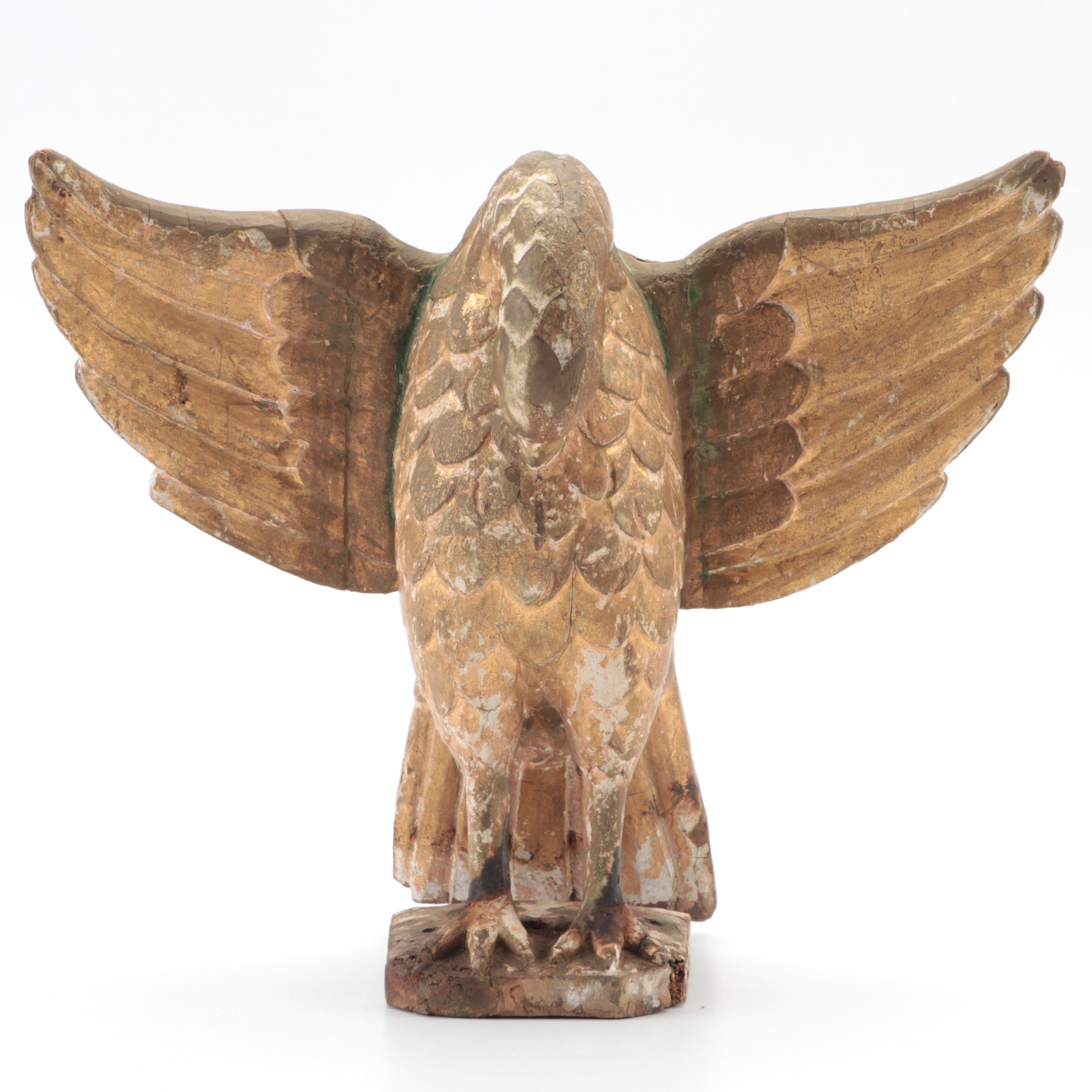 Italian Provincial Gilt and Carved Wooden Eagle, 18th / 19th Century | EBTH