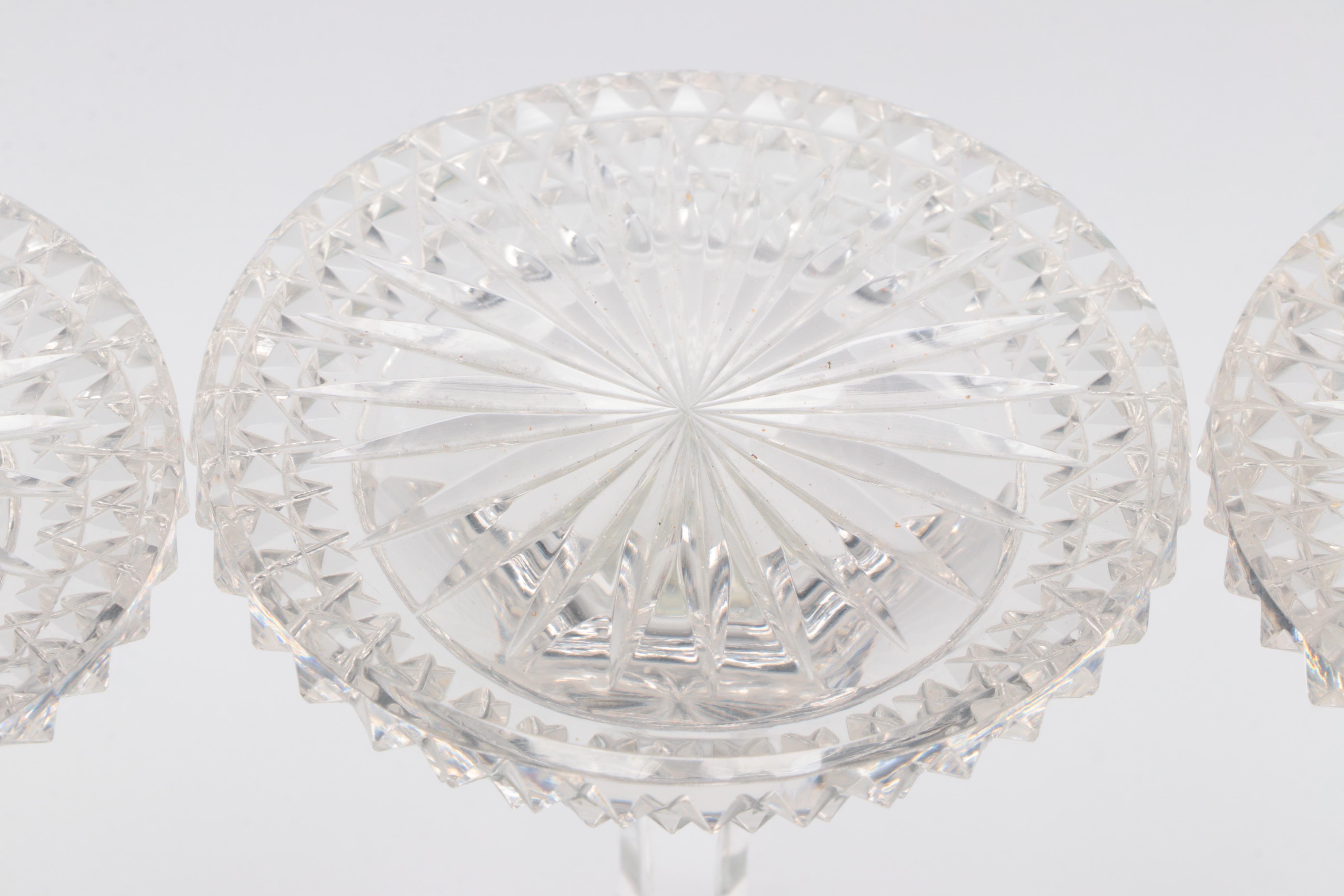 Set of 14 European Diamond-Cut Crystal Port Glasses, 19th Century ...