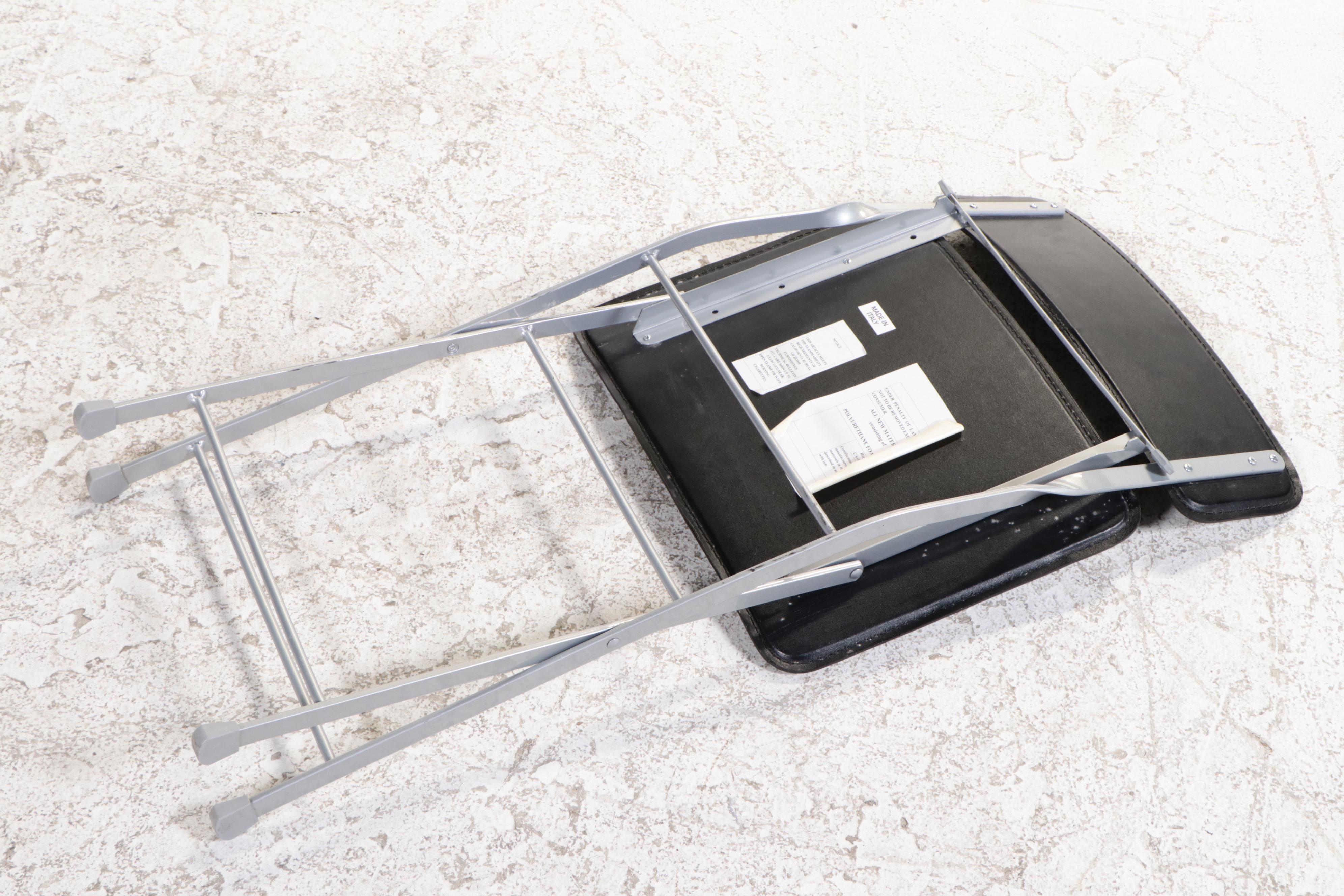 Sintesi Italy for Design Within Reach "Lina" Leather and Steel Folding ...