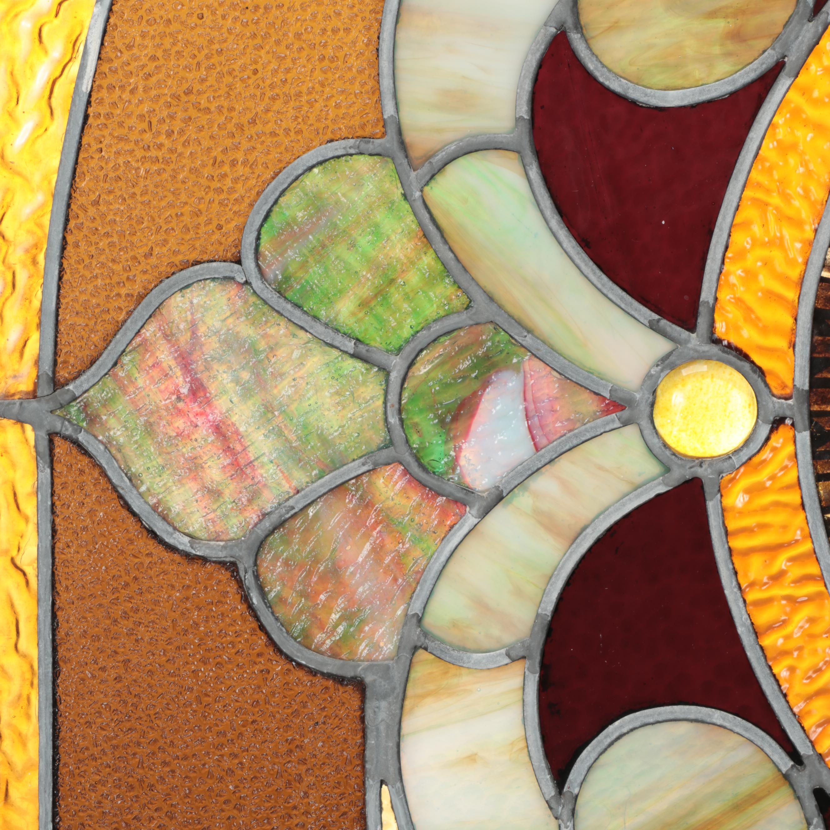 Victorian Eye of Providence Painted and Stained Glass Window Panel ...