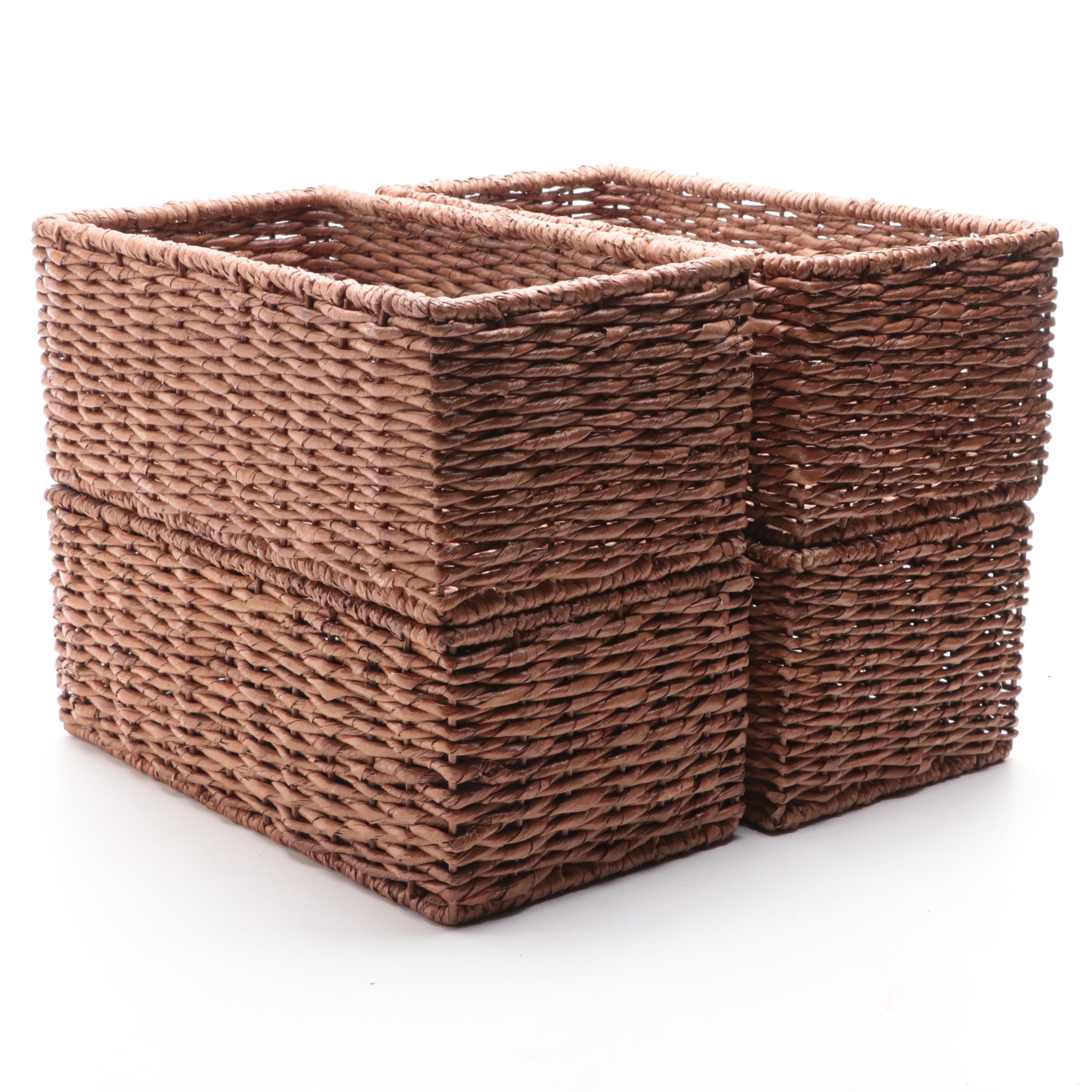 Woven Fiber Rectangular Storage Baskets | EBTH