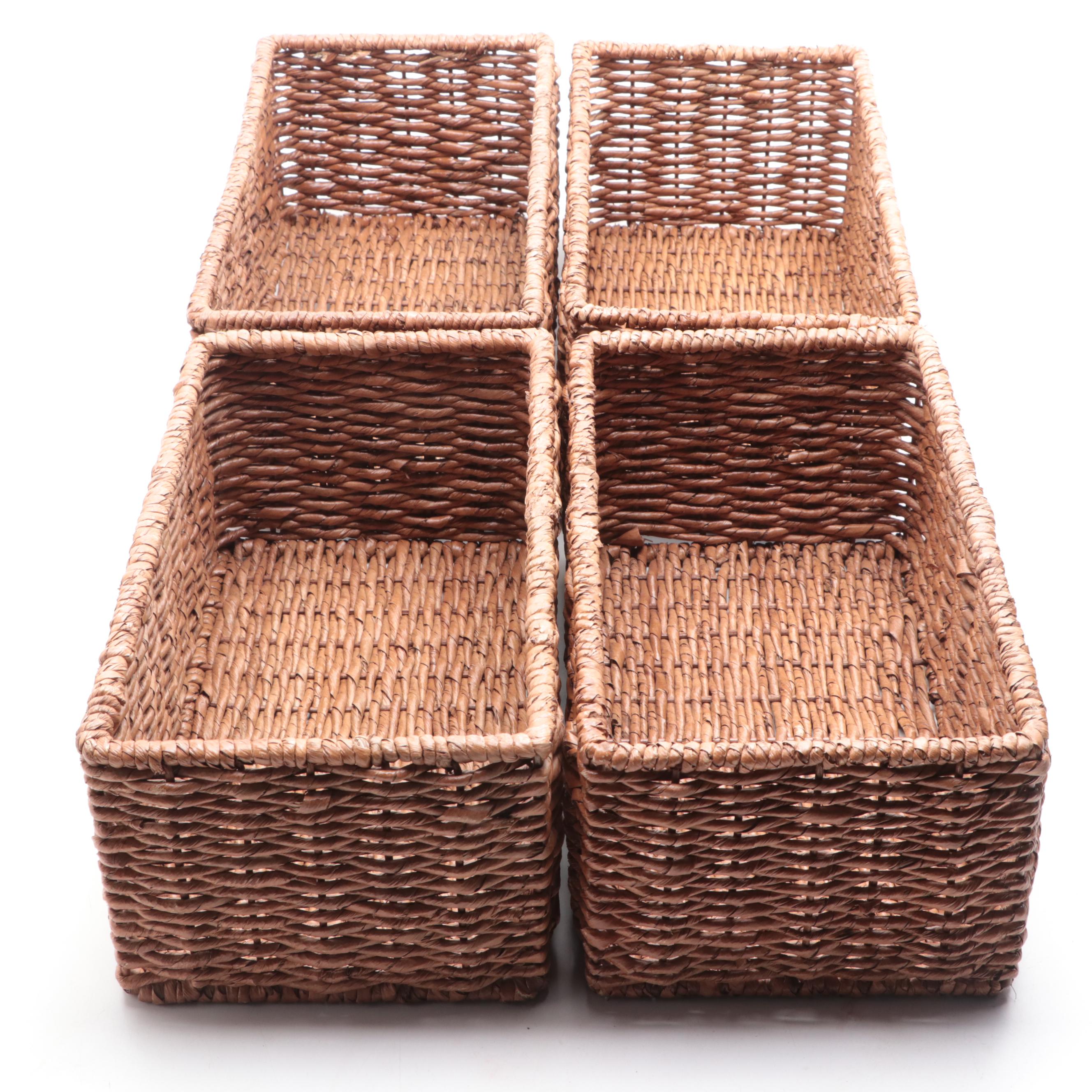 Woven Fiber Rectangular Storage Baskets | EBTH
