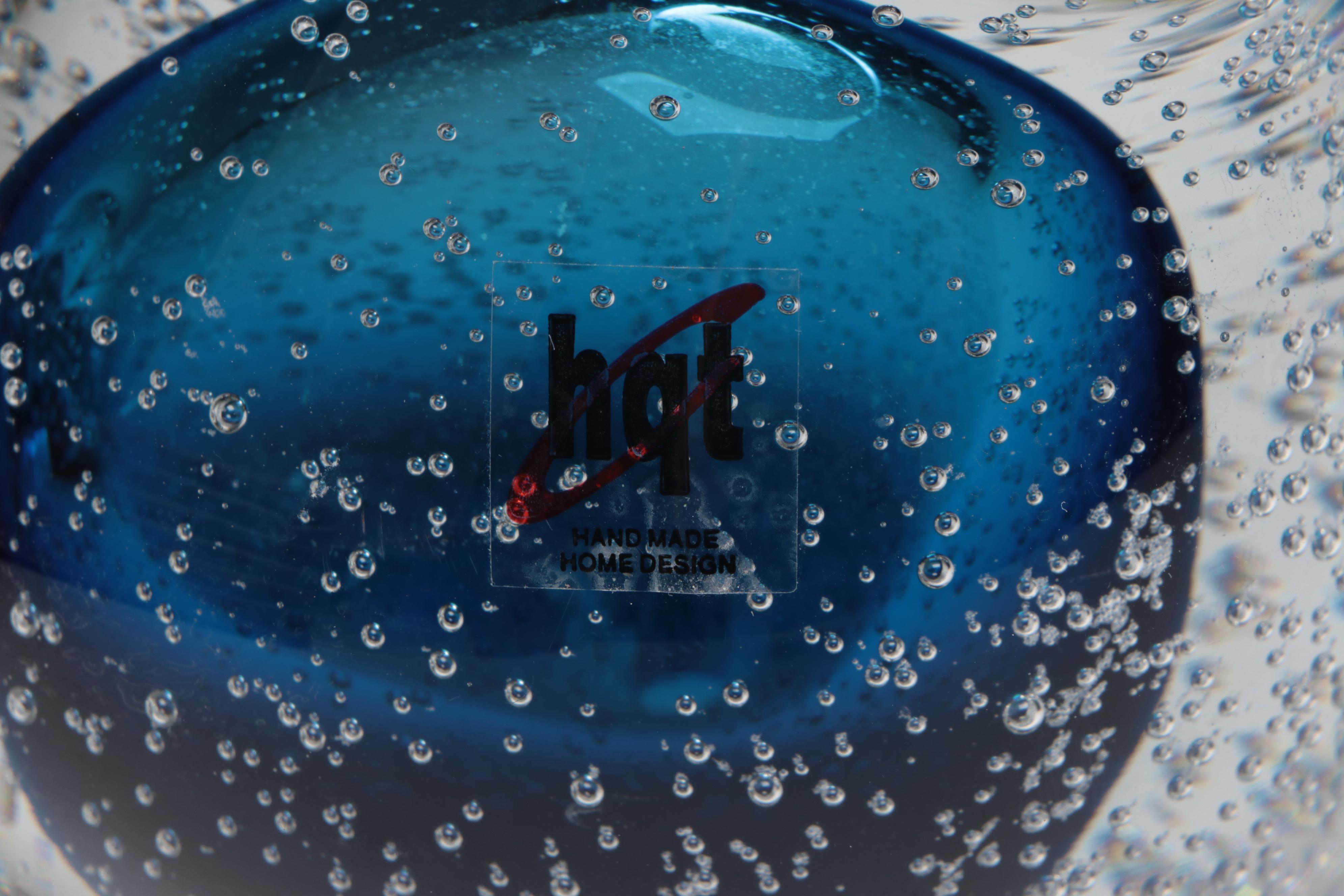 Blenko Handmade Owl Glass Bookend and Other Controlled Bubble Bird ...