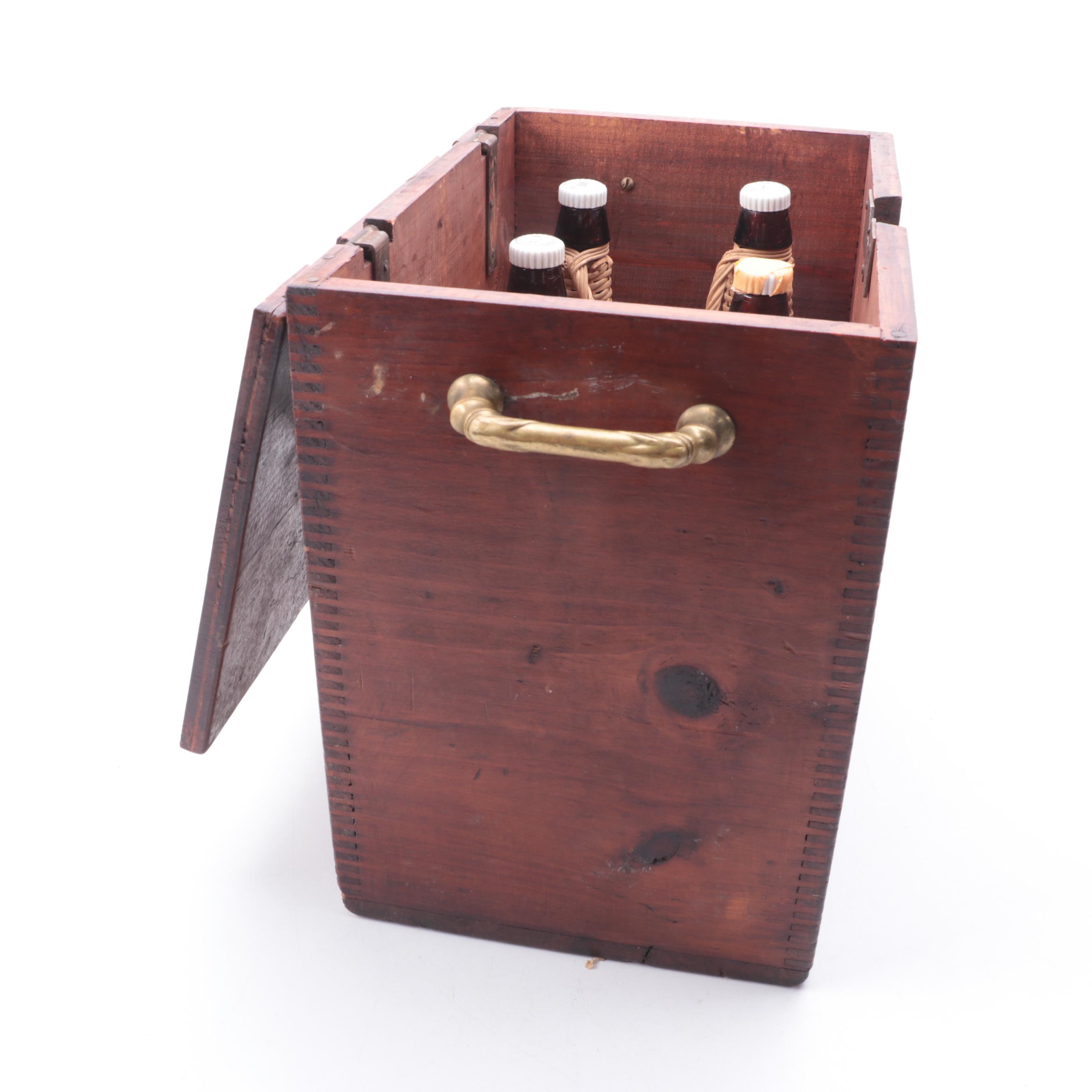 Red Cross Box Turned Cellarette with Alcohol Bottles | EBTH