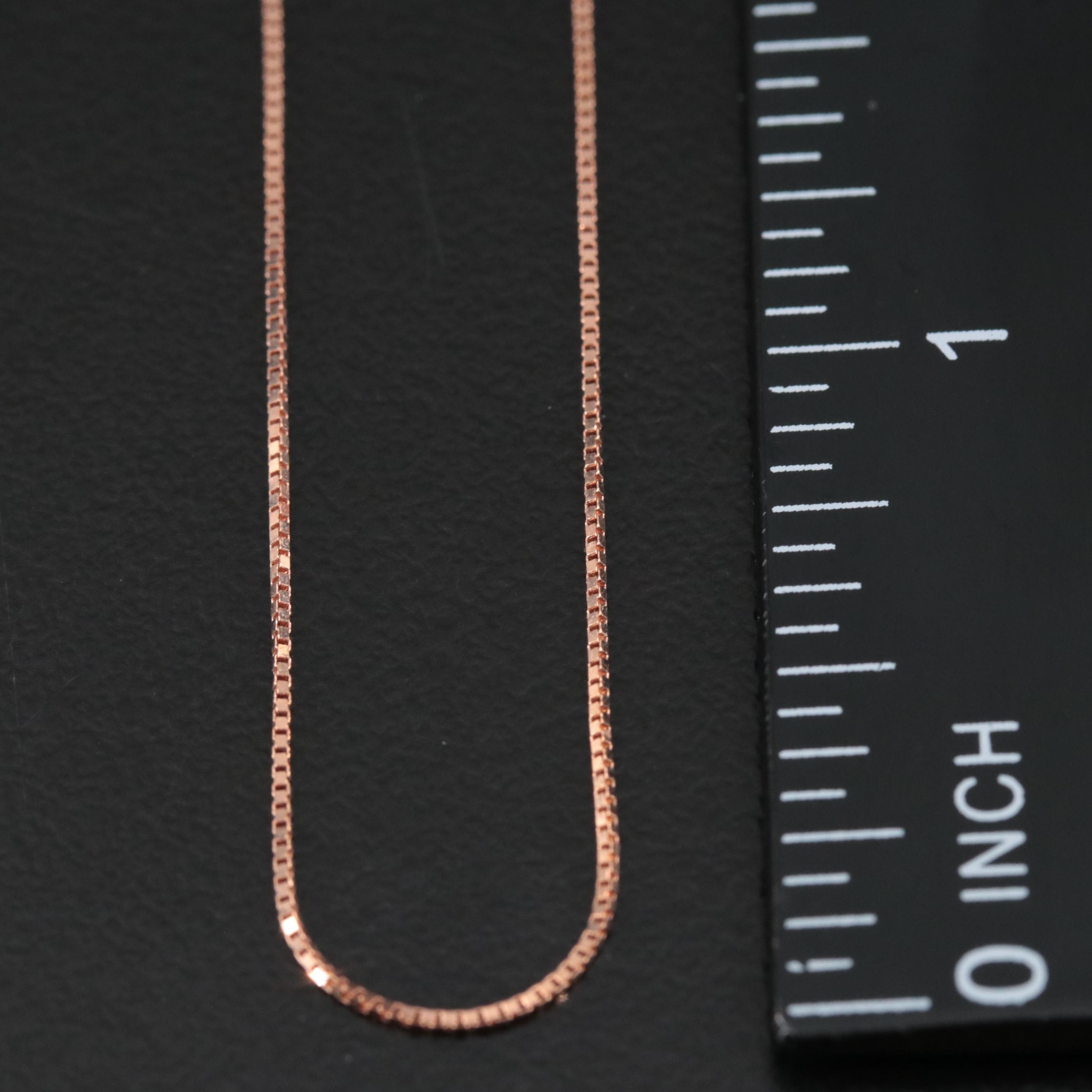 14K Rose Gold Box Chain Necklace | EBTH