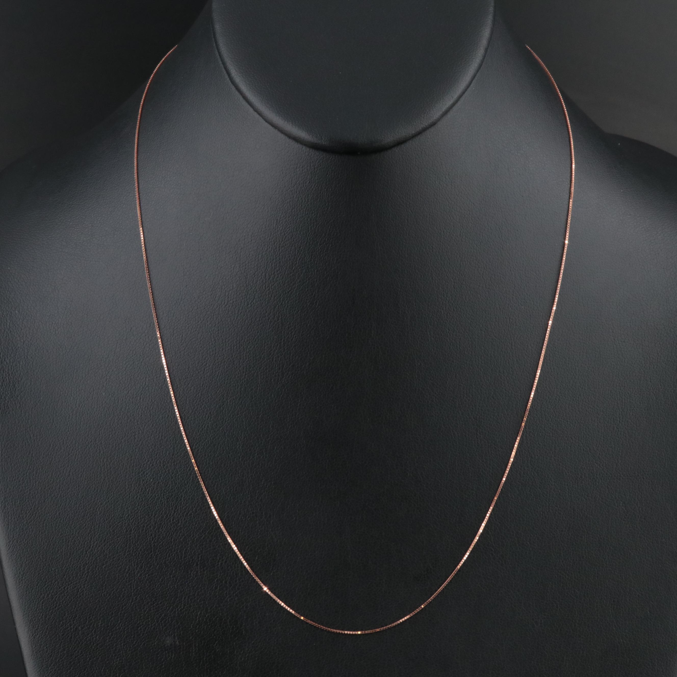 14K Rose Gold Box Chain Necklace | EBTH