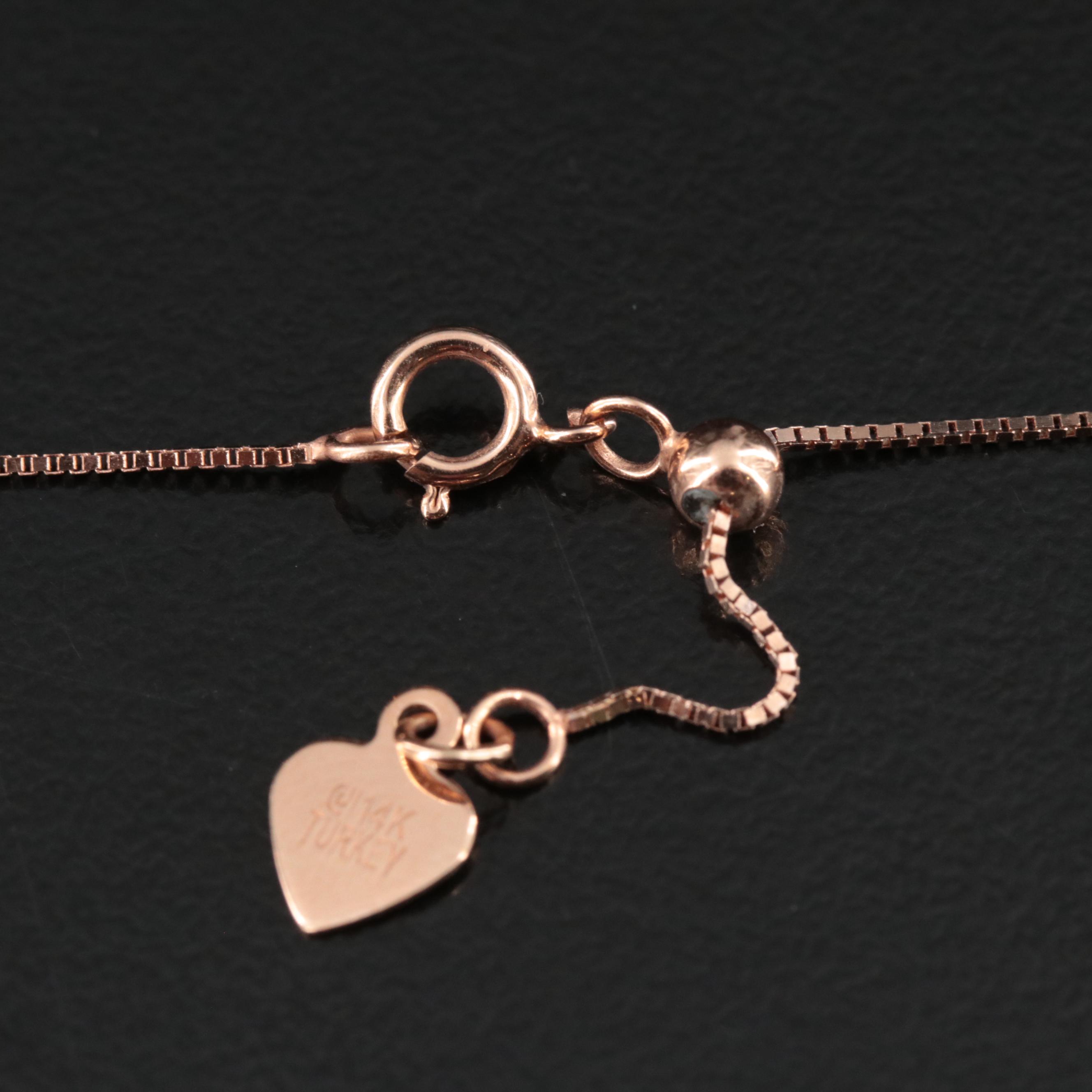 14K Rose Gold Box Chain Necklace | EBTH