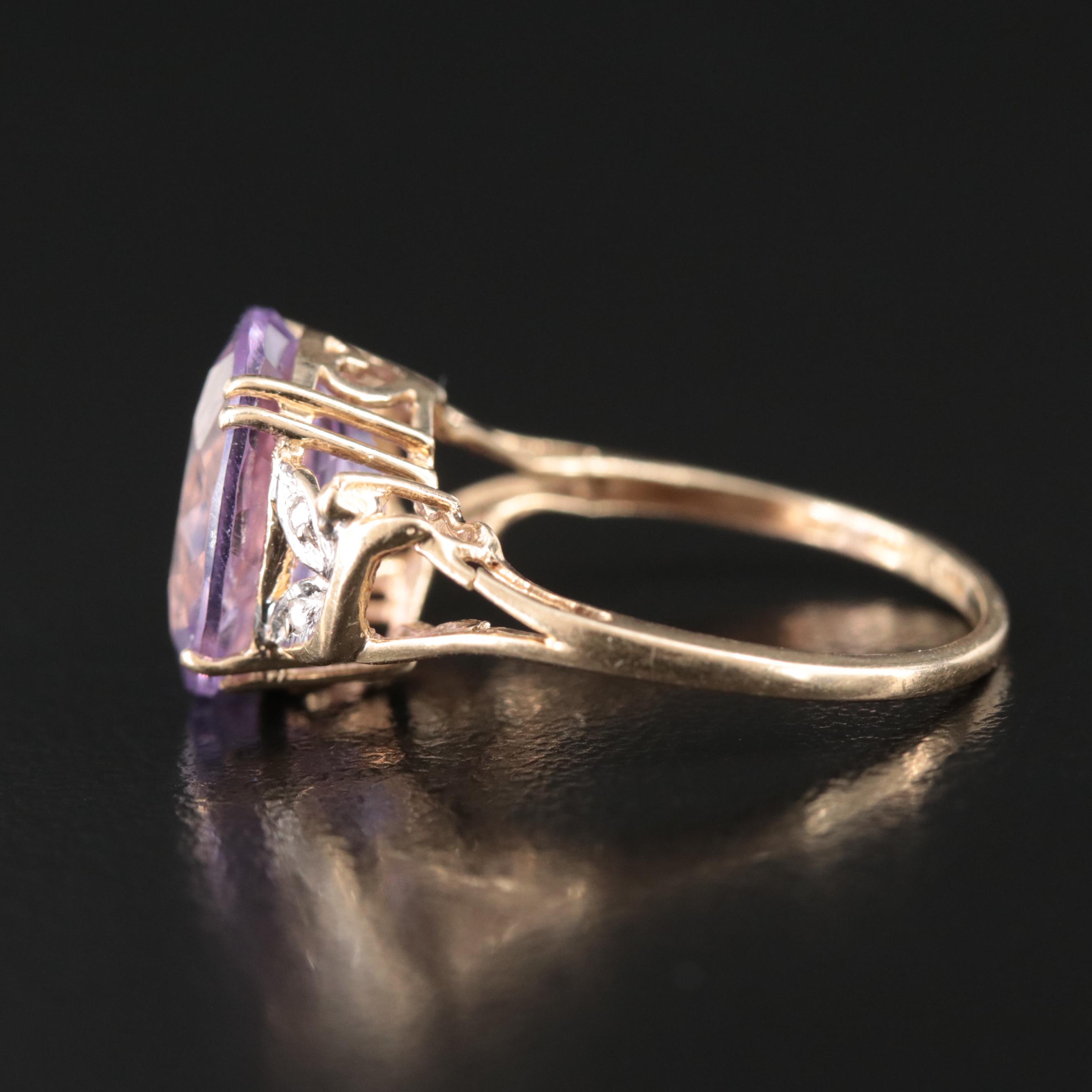 10K Amethyst and Diamond Ring | EBTH
