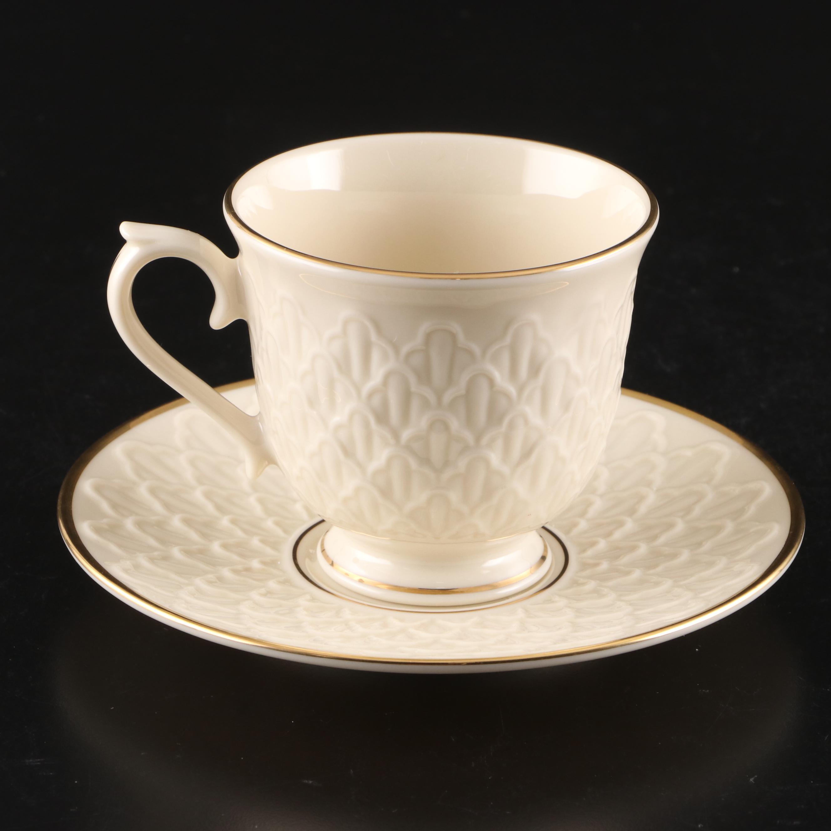 Lenox Bone China "Jacquard Gold" Place Setting with Other Glass ...