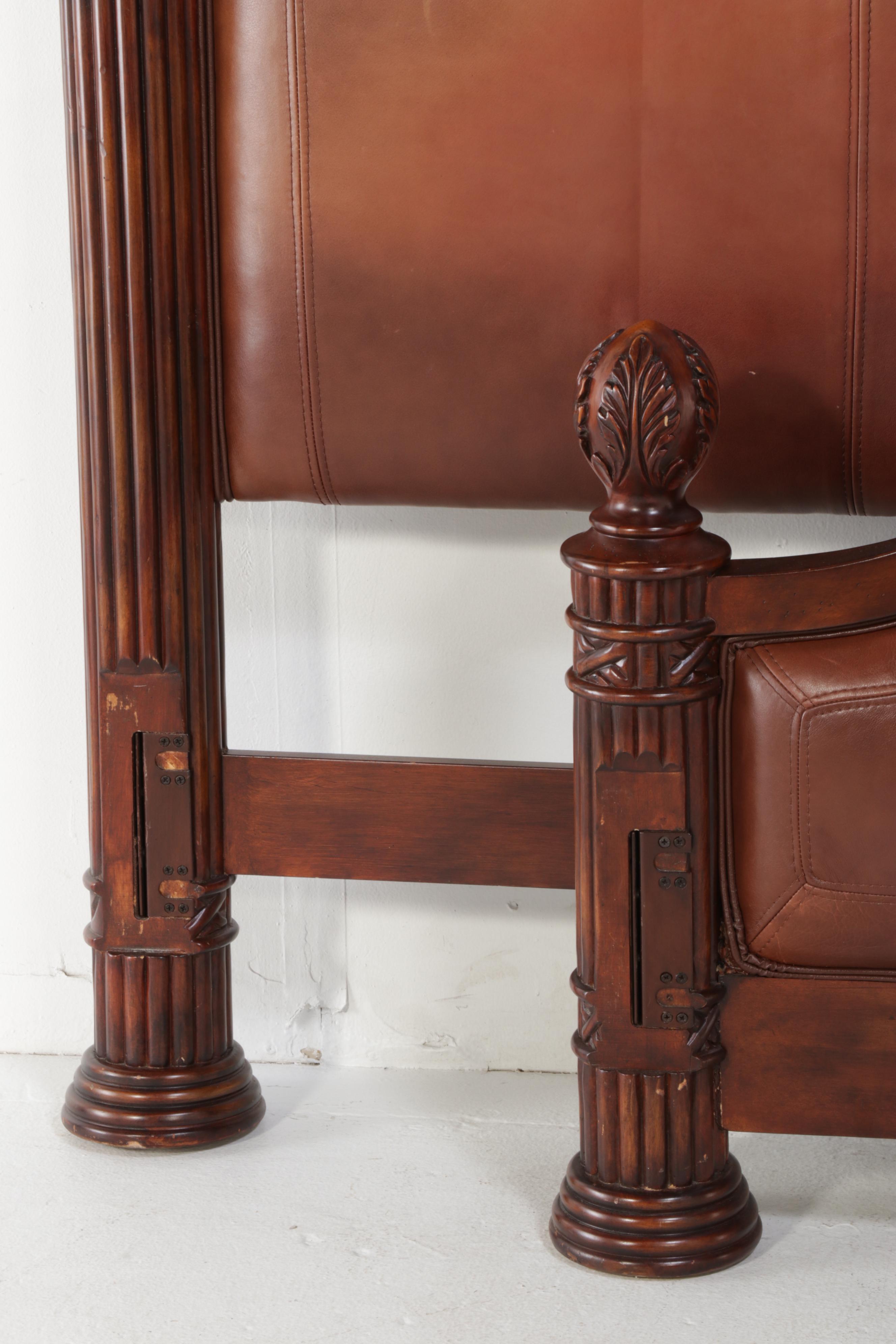 King Size Carved Wood Bed with Serta Motion iSeries Foundation ...