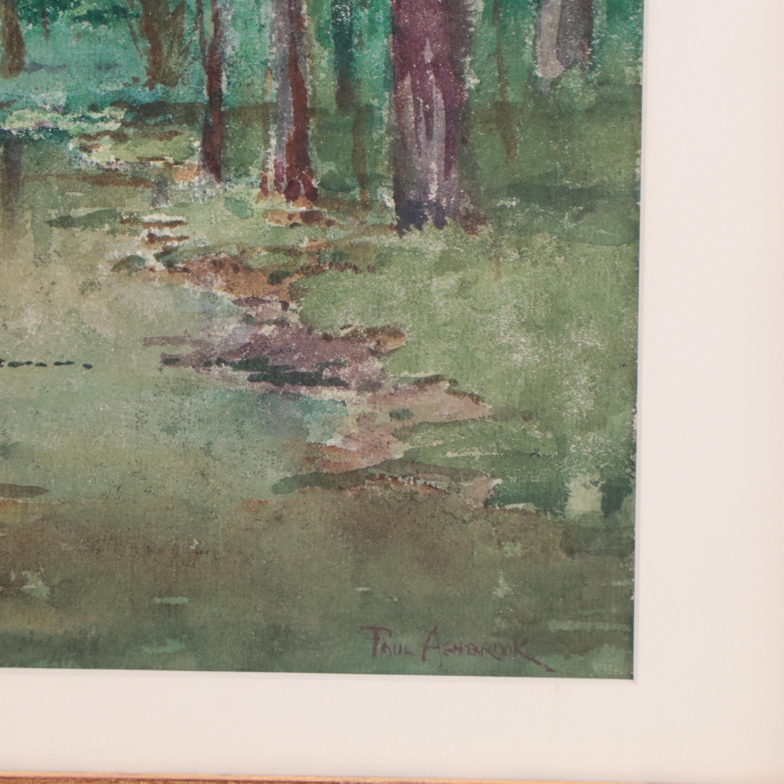 Paul Ashbrook Watercolor Painting "Quiet Stream" | EBTH
